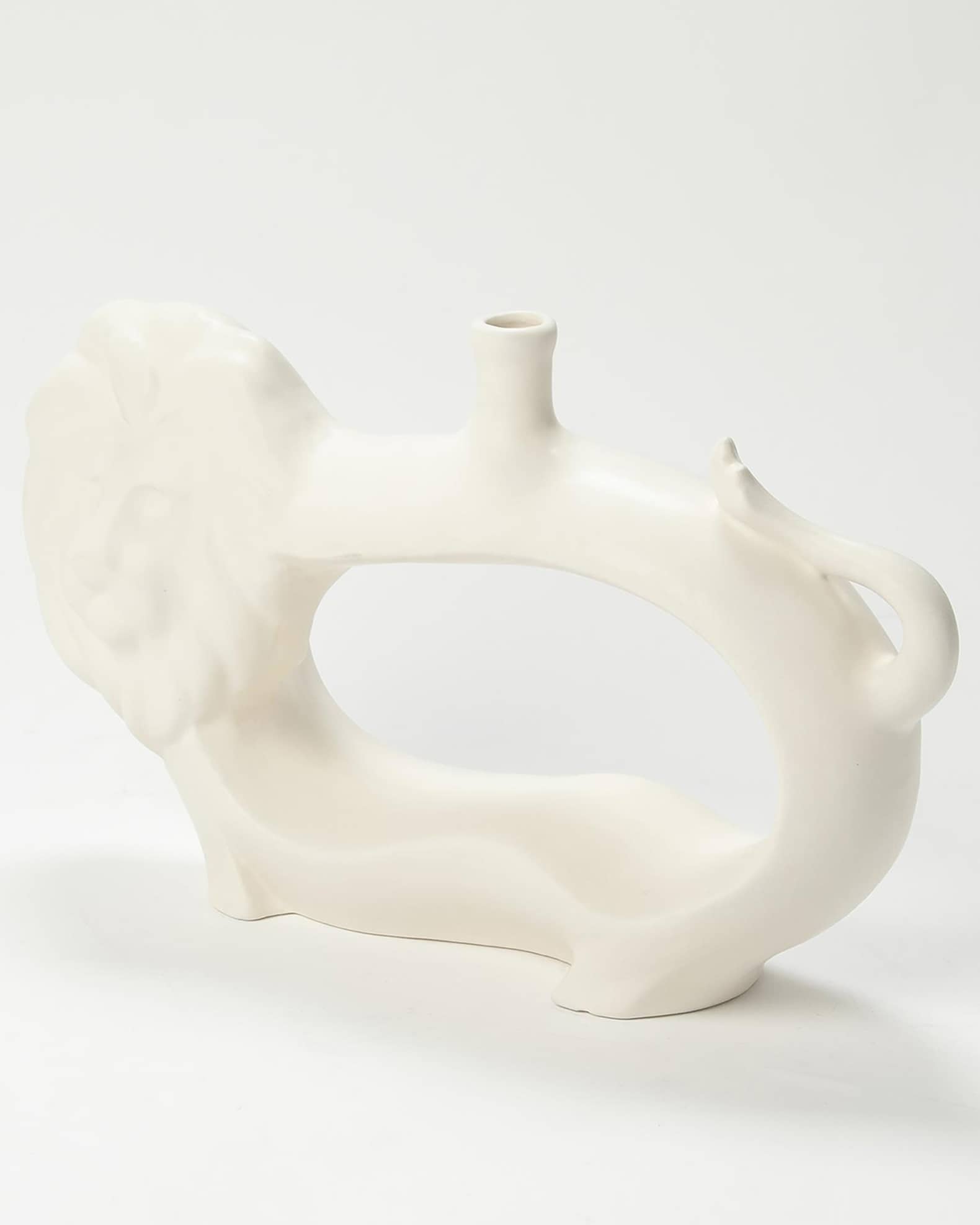William D Scott for Global Views Lion Vase | Neiman Marcus