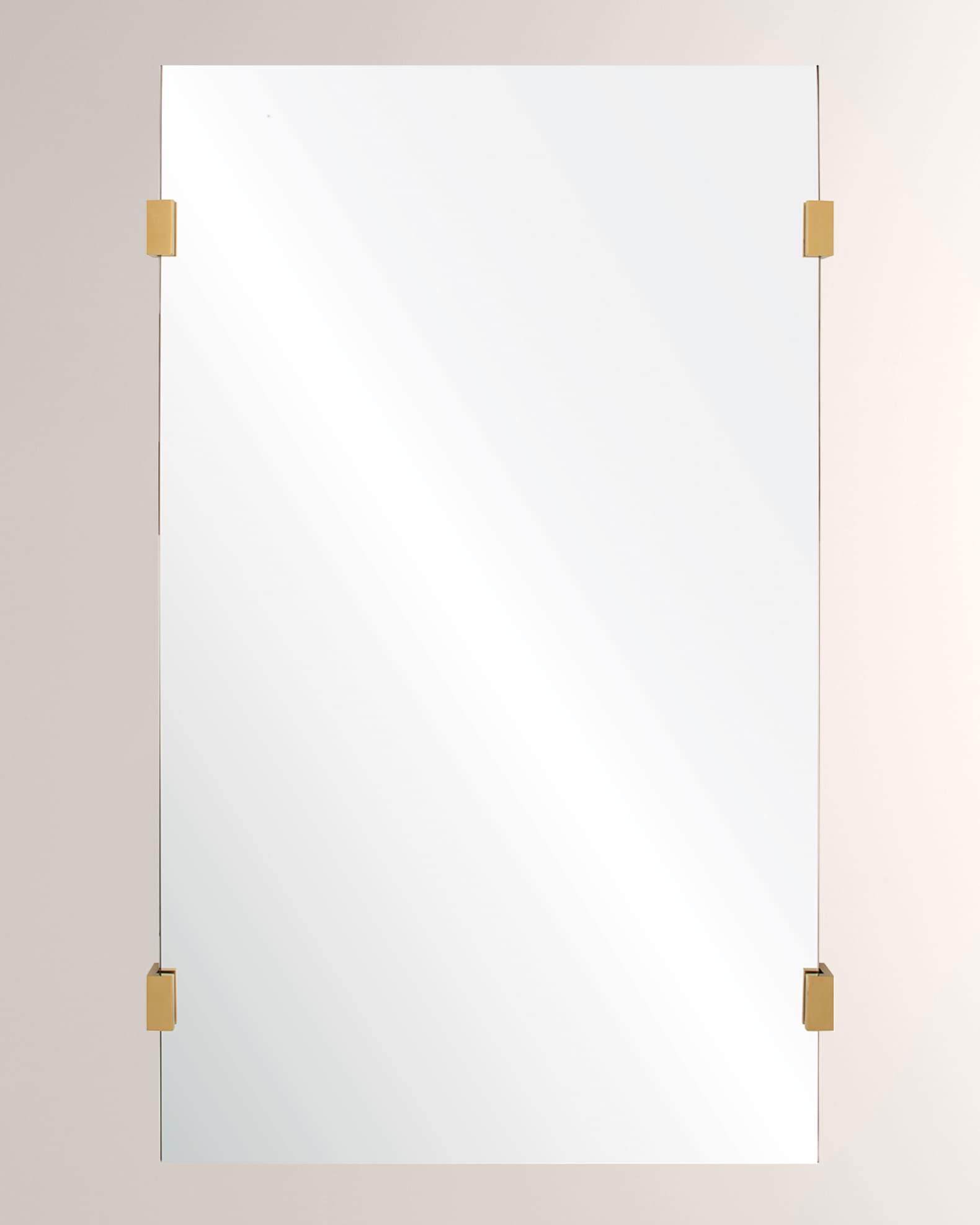Mirror Home Rectangle Mirror with Burnished Brass Detail | Neiman Marcus