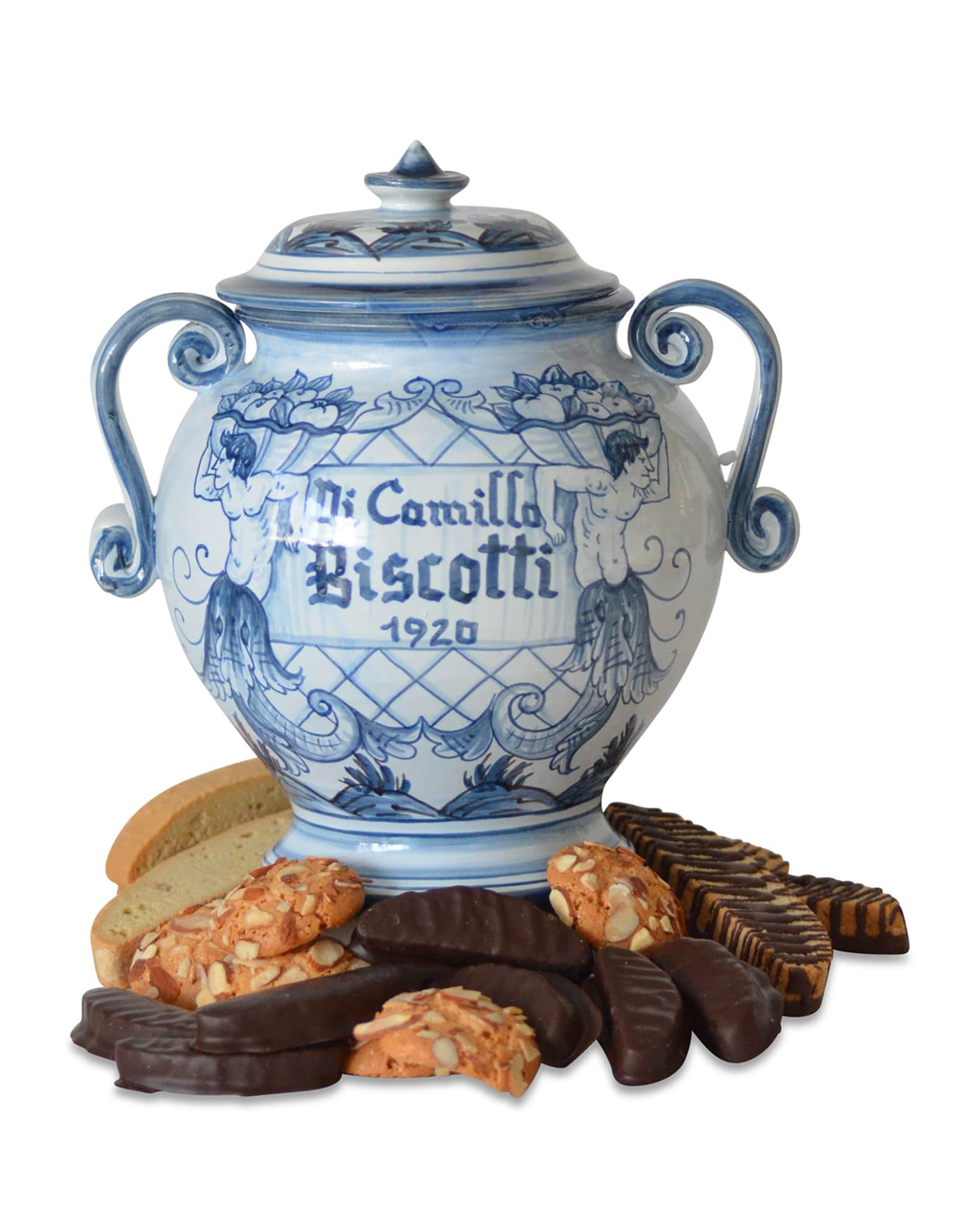 Dicamillo Baking Co Gemelli in Blu Biscotti Jar | Neiman Marcus