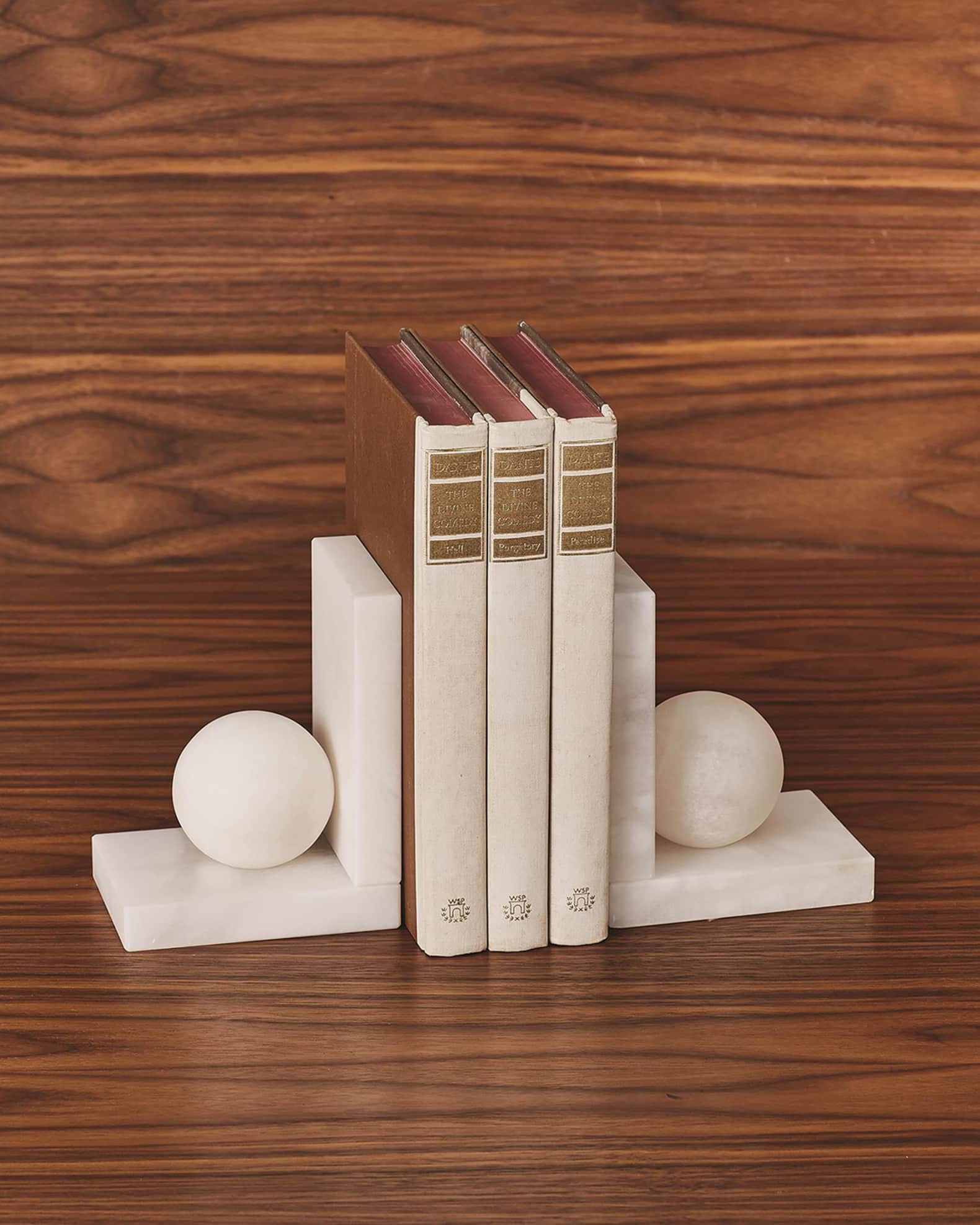 Global Views Alabaster Ball Bookends Pair | Neiman Marcus