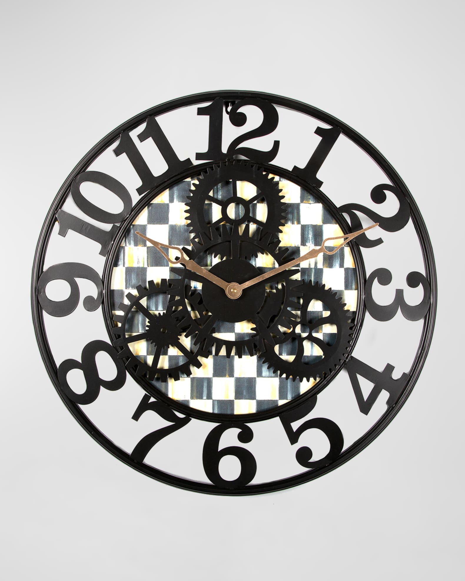 MacKenzie-Childs Courtly Check Small Farmhouse Wall Clock | Neiman Marcus