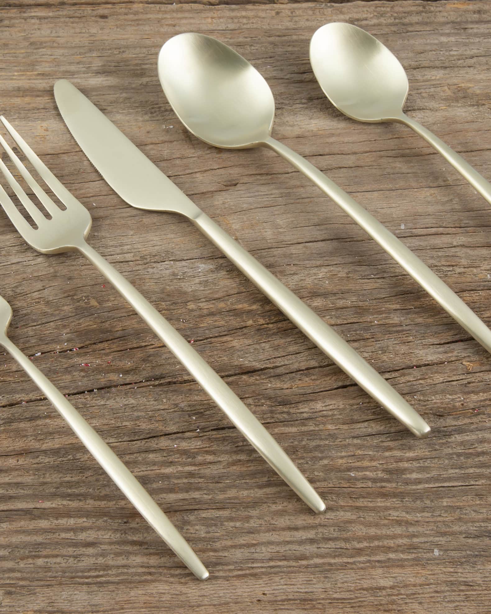 Cambridge Gaze Champagne Satin 20-Piece Flatware Set, Service for 4 ...