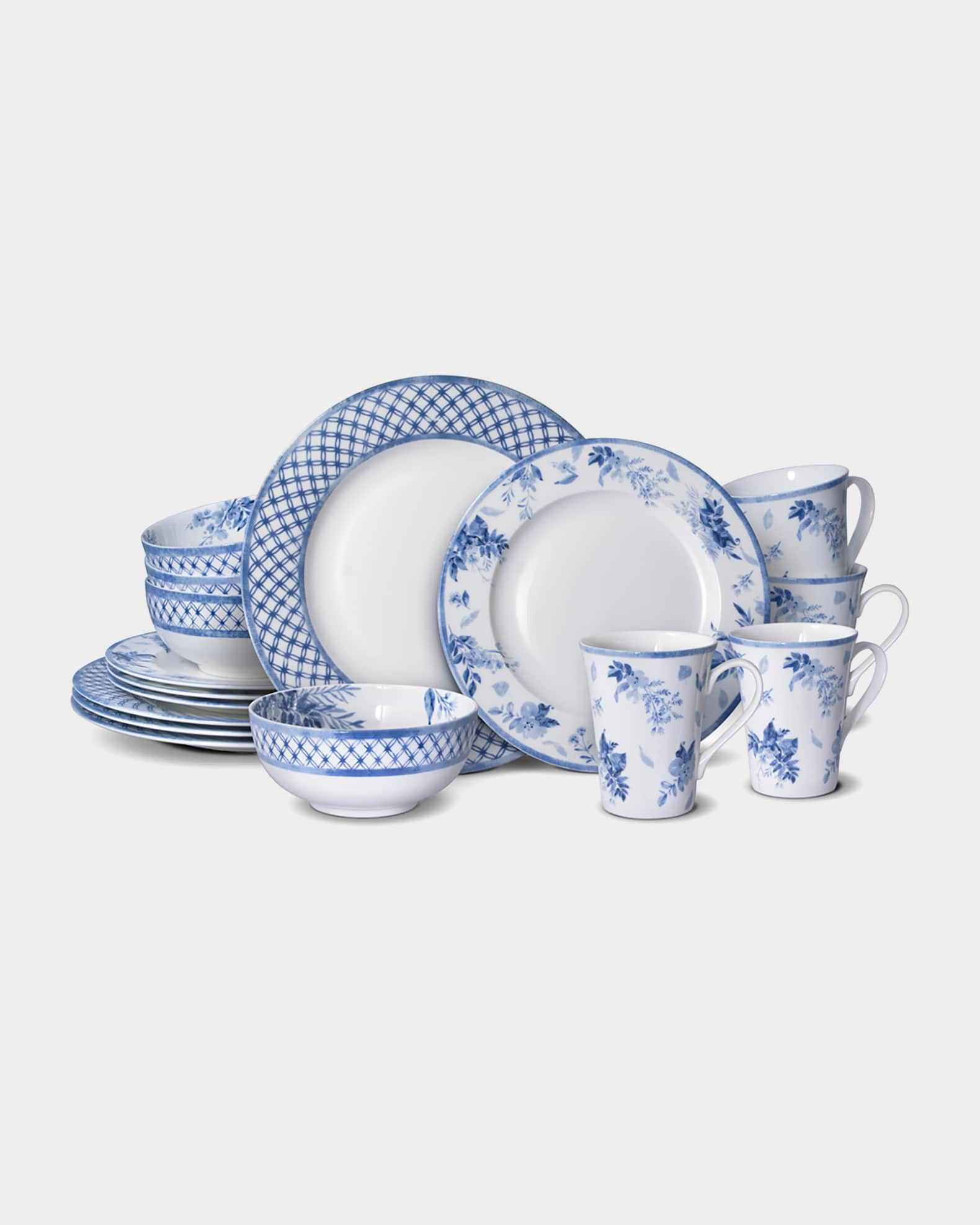 Mikasa 16-Piece Kiley Blue Dinnerware Set | Neiman Marcus