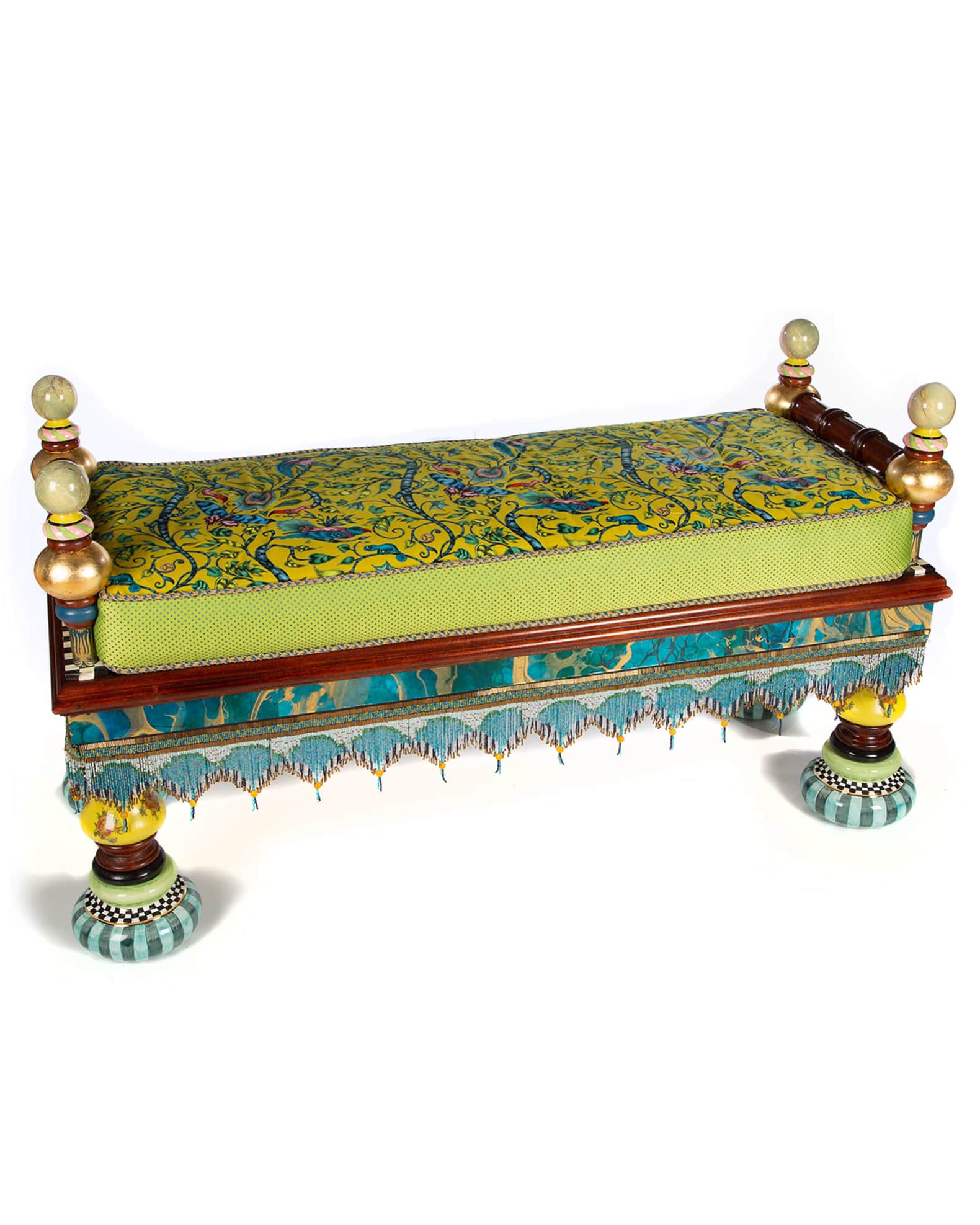 MacKenzie-Childs Ridiculous Peacock Bench | Neiman Marcus