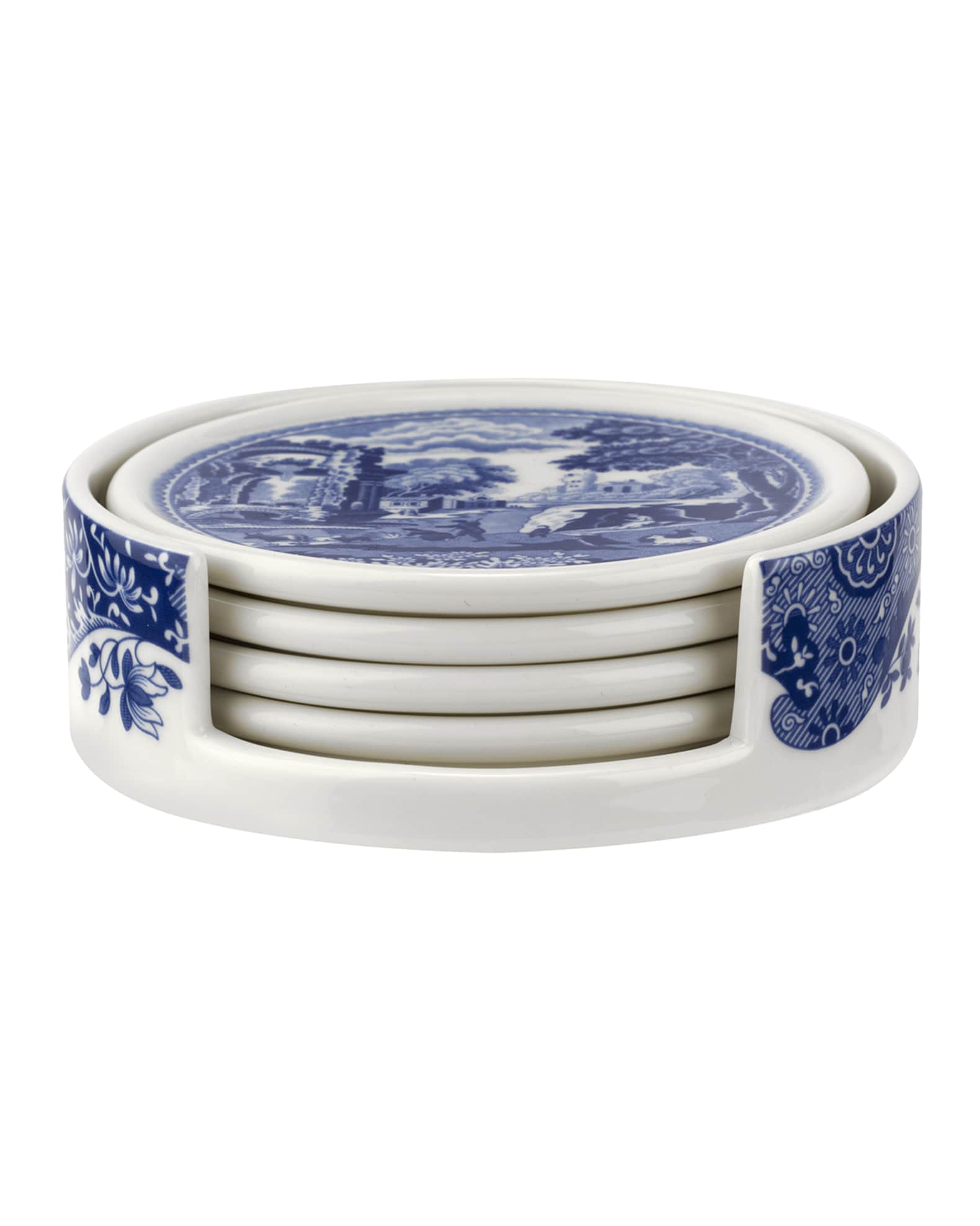 Spode Blue Italian 5-Piece Ceramic Coaster Set | Neiman Marcus