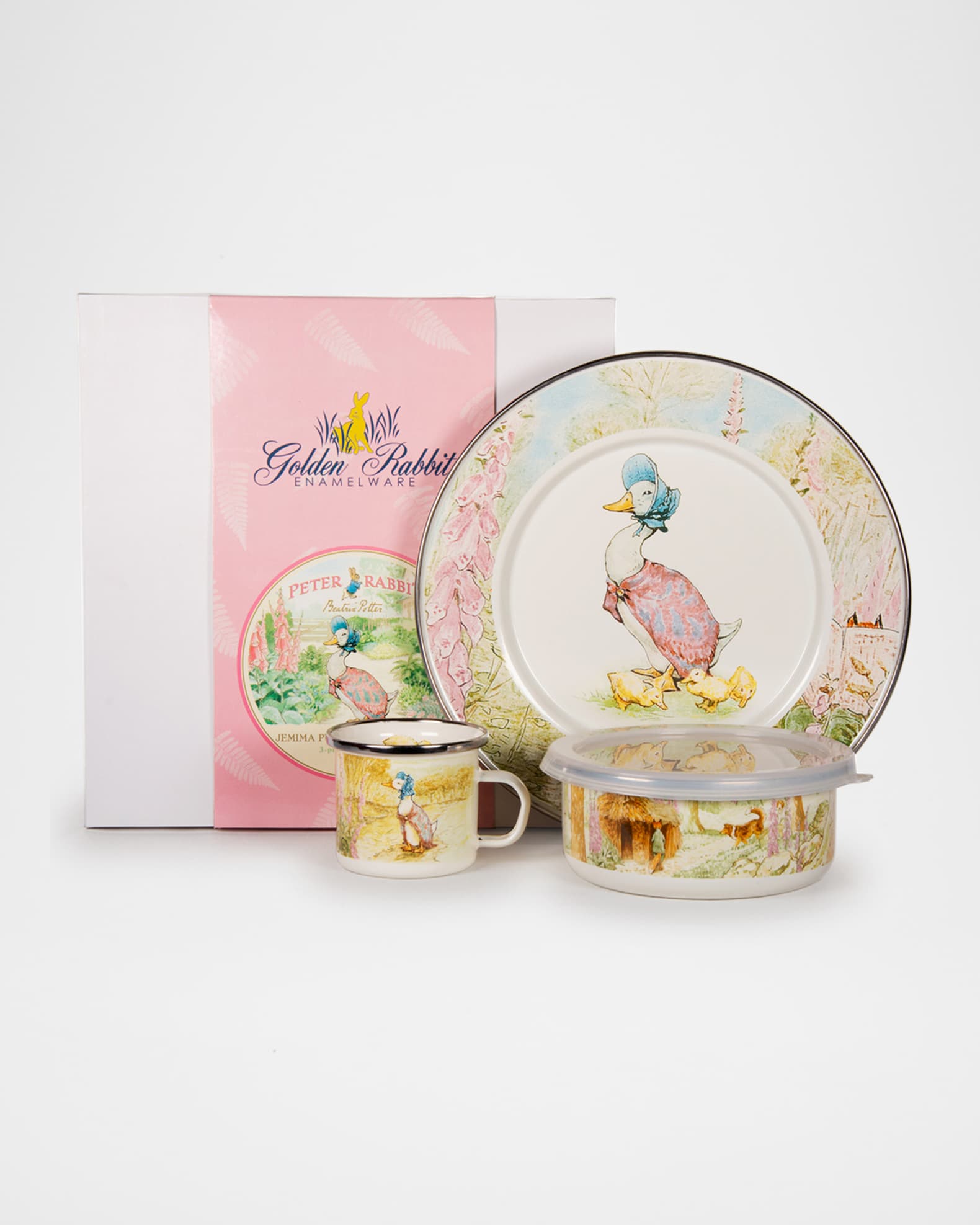 Golden Rabbit Kid's Jemima Puddle Duck 3-Piece Dinnerware Set | Neiman ...