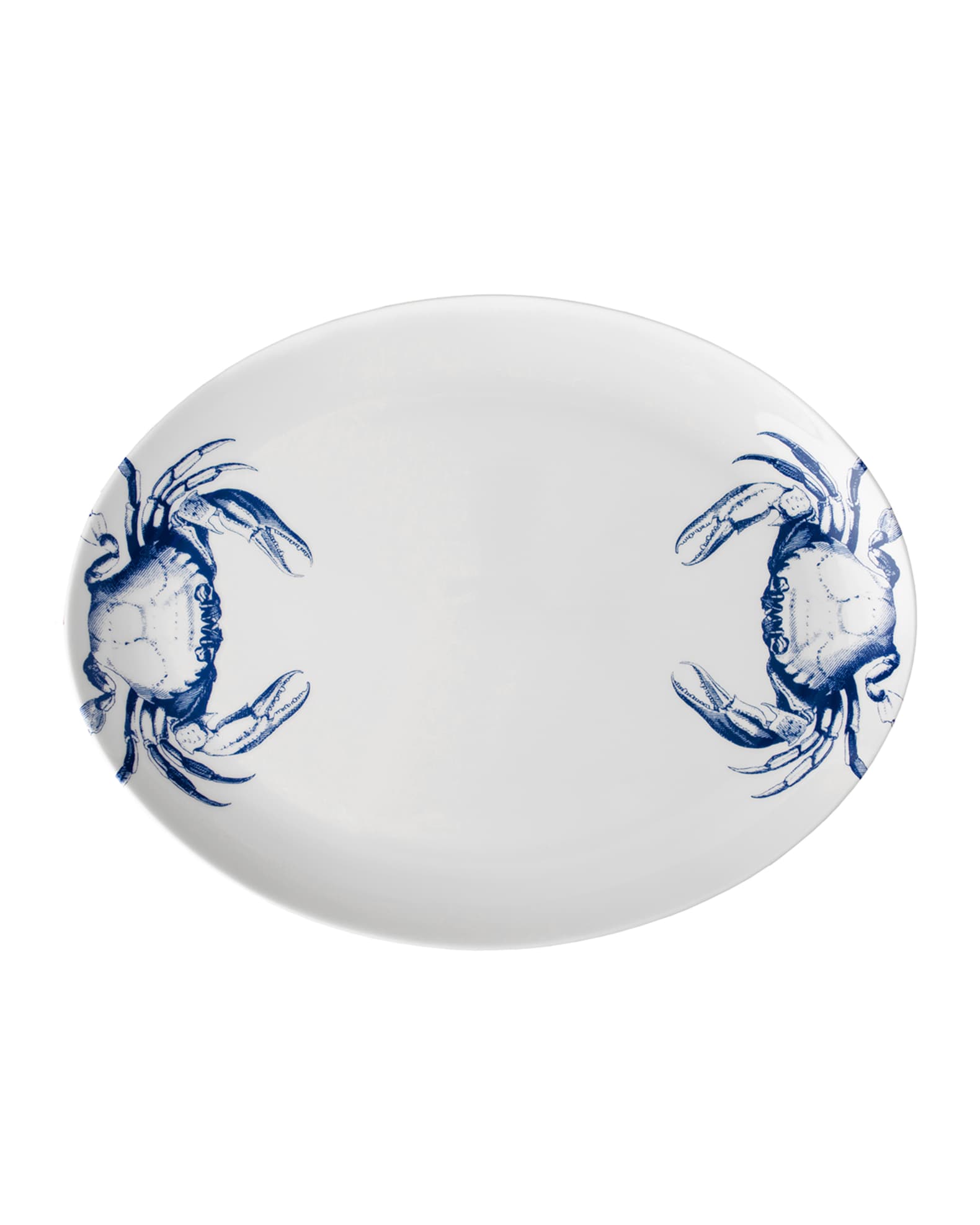 Caskata Blue Crabs Coupe Oval Platter, 14" | Neiman Marcus