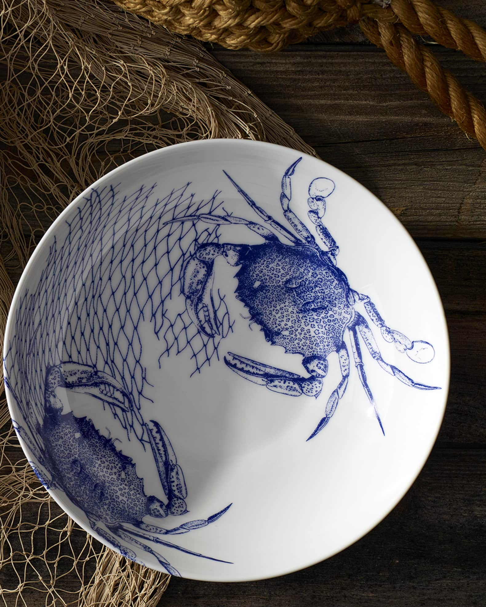 Caskata Crabs & Nets Wide Serving Bowls | Neiman Marcus