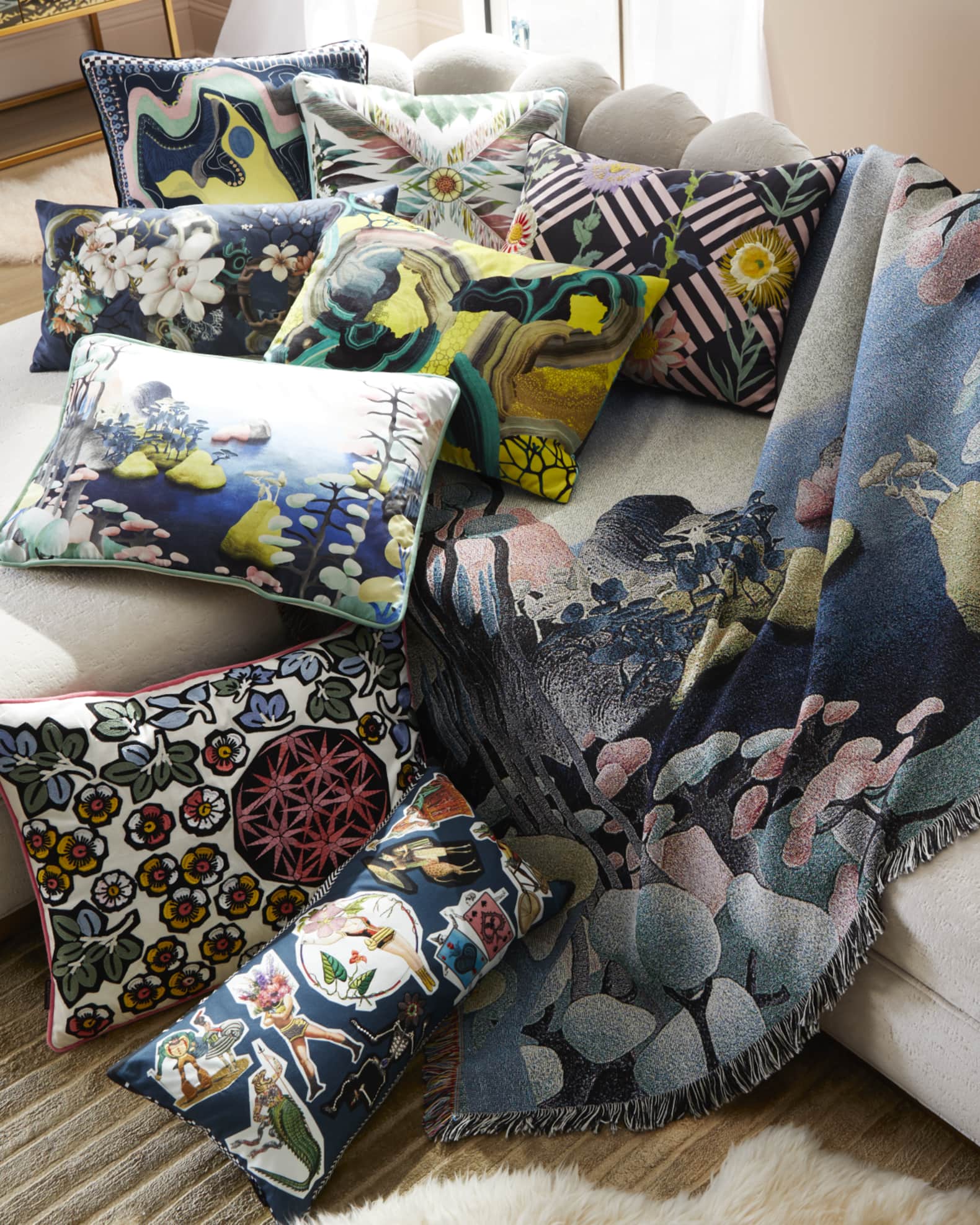 Christian Lacroix Feather Park Jais Pillow, 20" | Neiman Marcus