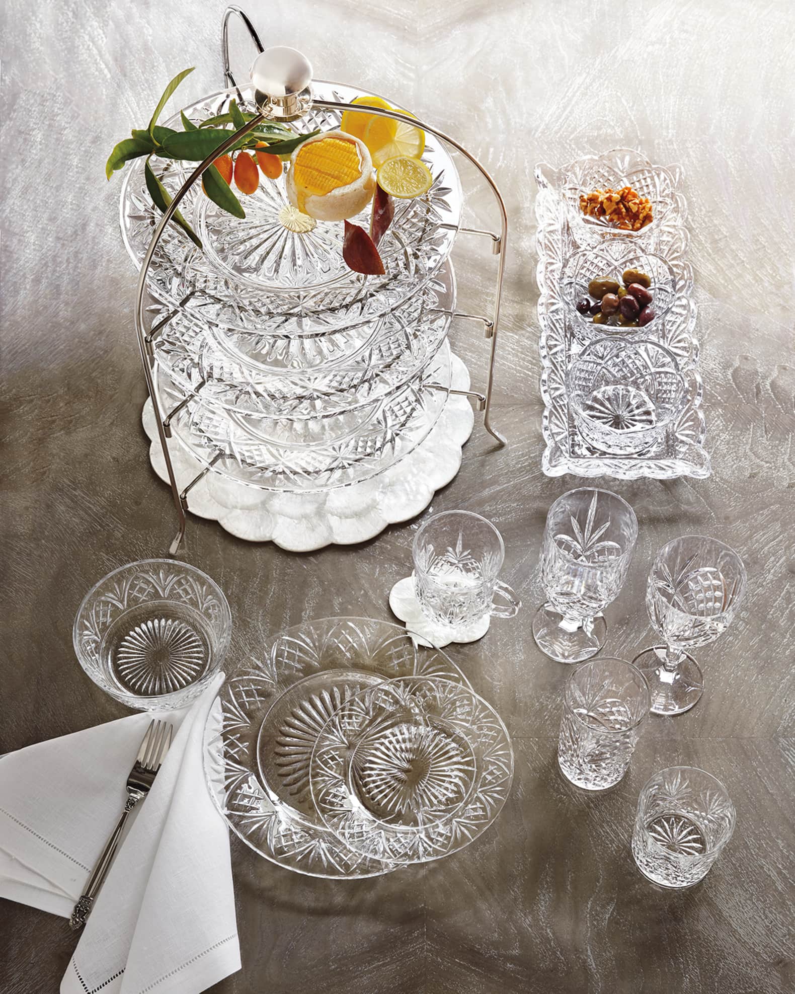 Godinger 4-Piece Crystal Relish Server | Neiman Marcus