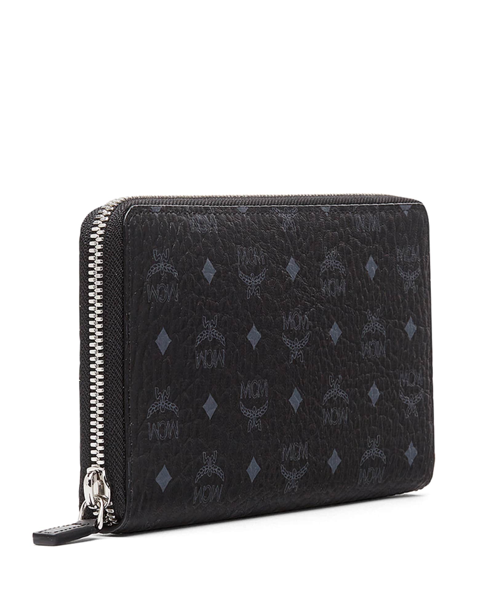 MCM Logo-Embossed Large Zip Wallet | Neiman Marcus