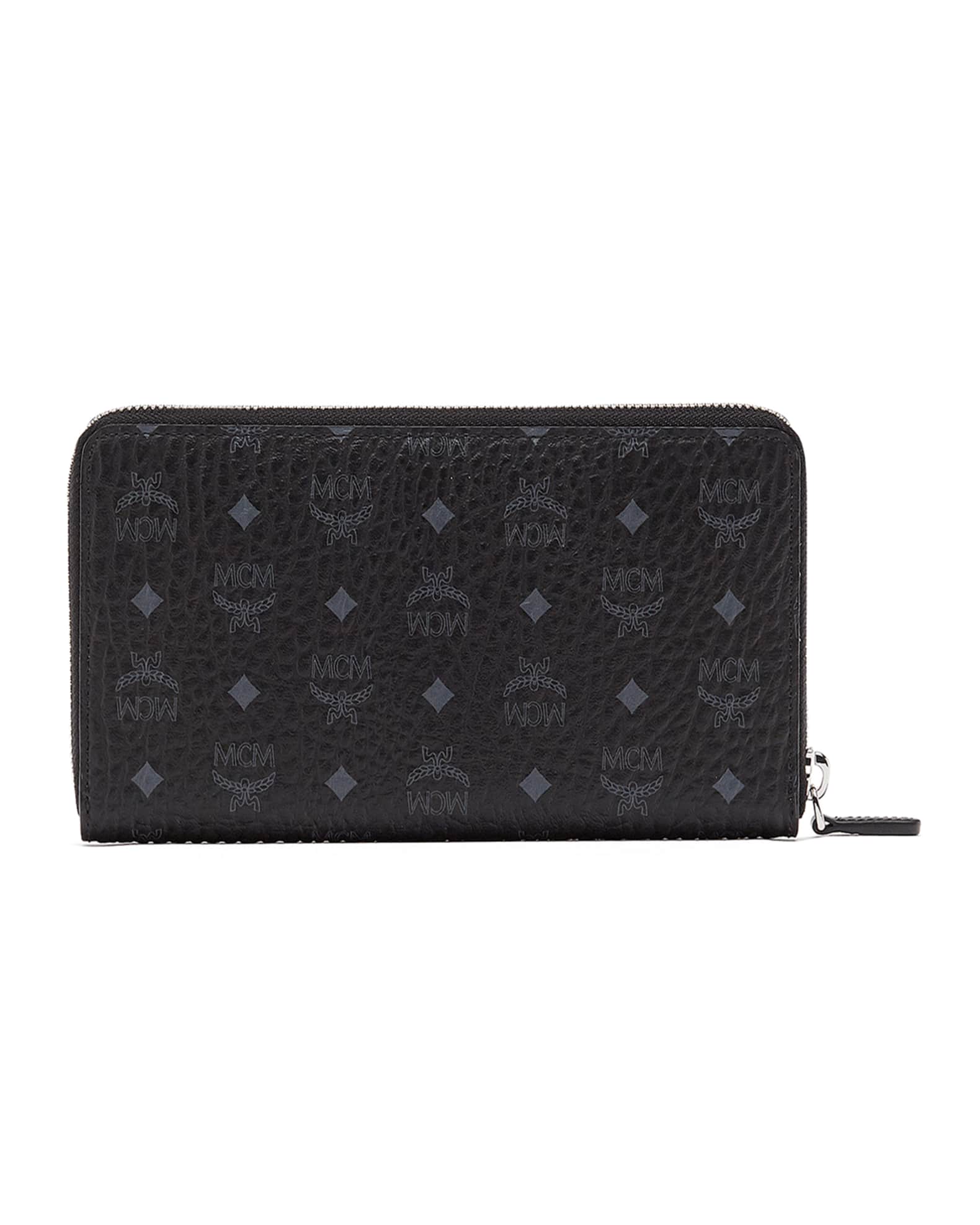 MCM Logo-Embossed Large Zip Wallet | Neiman Marcus