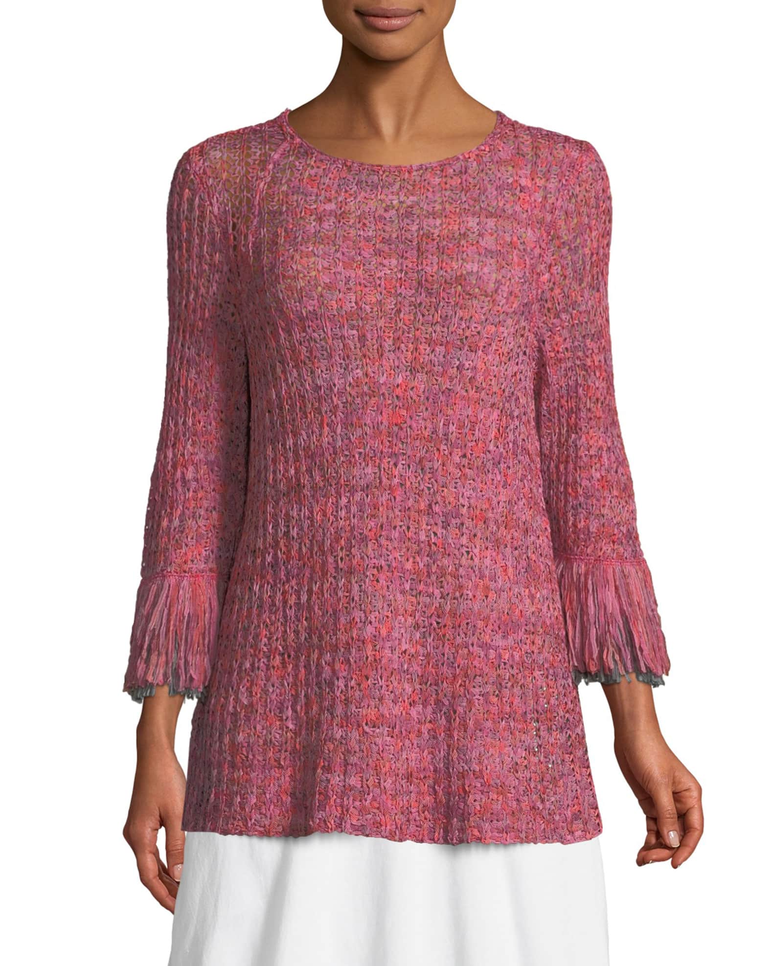Bazaar Fringed-Cuffs Knit Top and Matching Items | Neiman Marcus