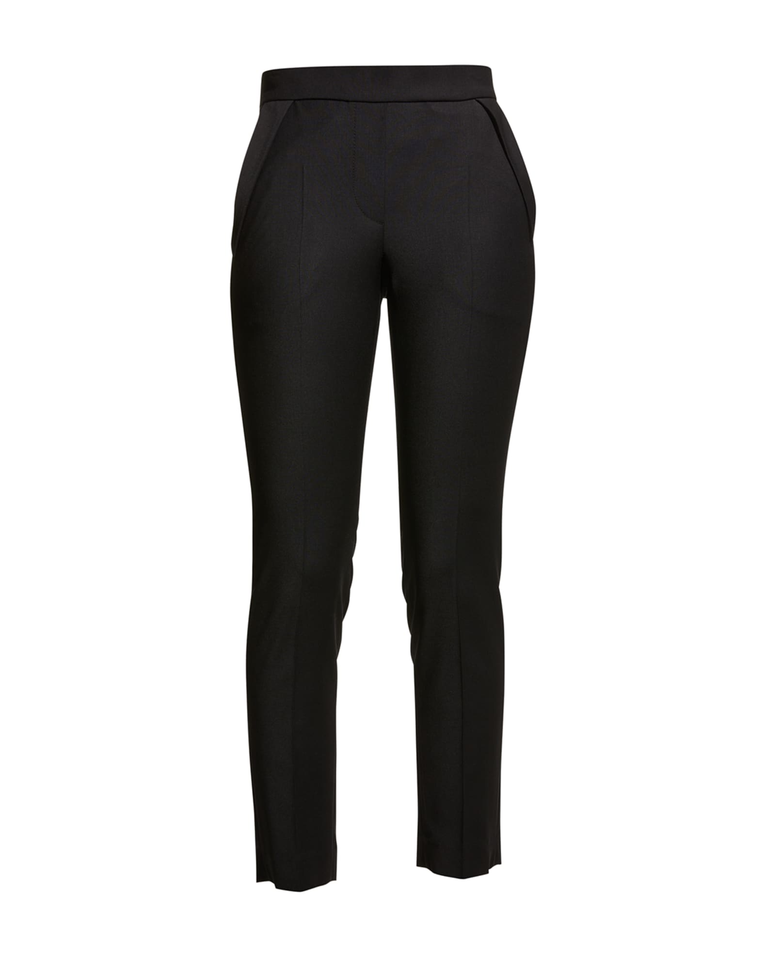 Brunello Cucinelli Mid-Rise Straight-Leg Ankle Trousers | Neiman Marcus