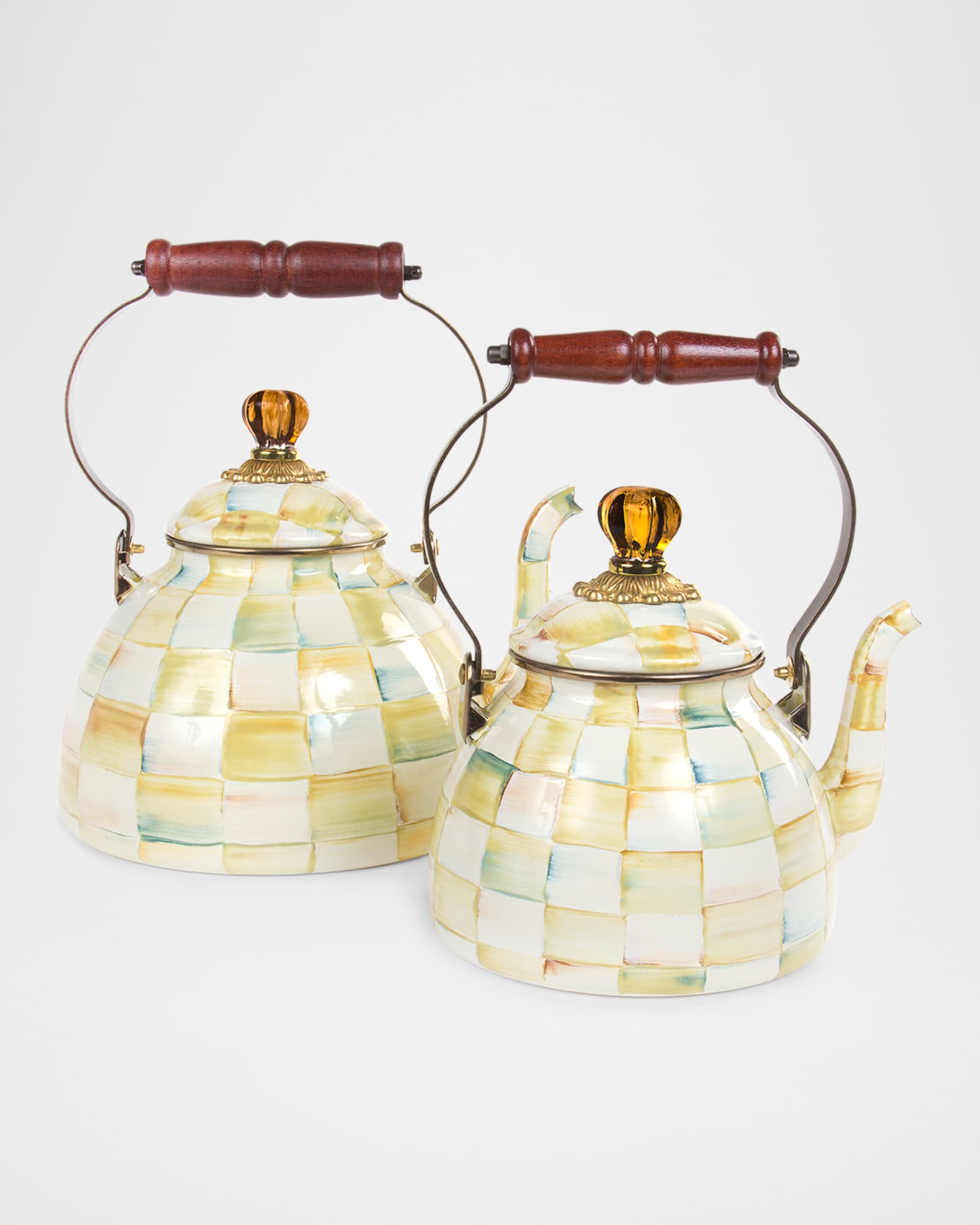 Parchment Check Tea Kettle Collection | Neiman Marcus