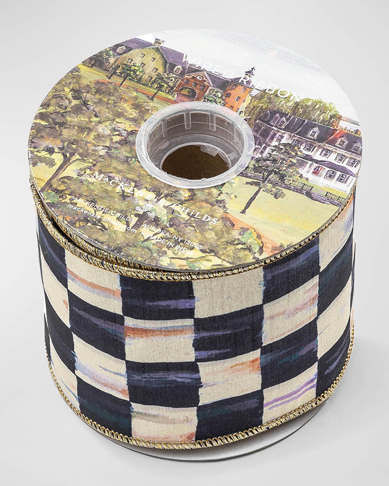 MacKenzie-Childs Courtly Check 4" Ribbon | Neiman Marcus