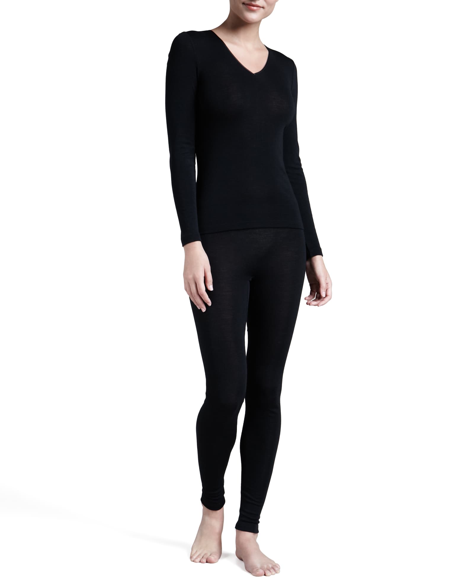Hanro Wool & Silk Blend Leggings | Neiman Marcus