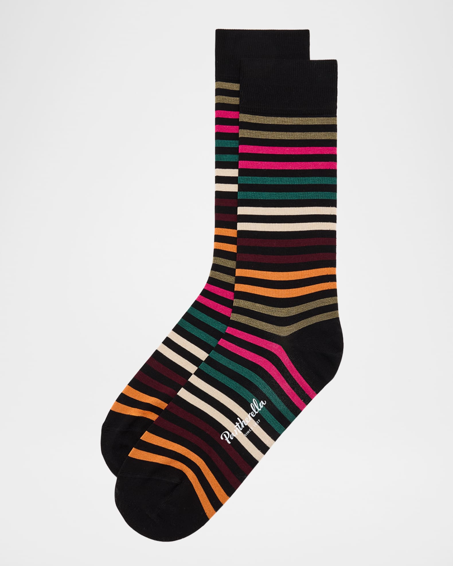Pantherella Men's Kilburn Striped Mid-Calf Socks | Neiman Marcus