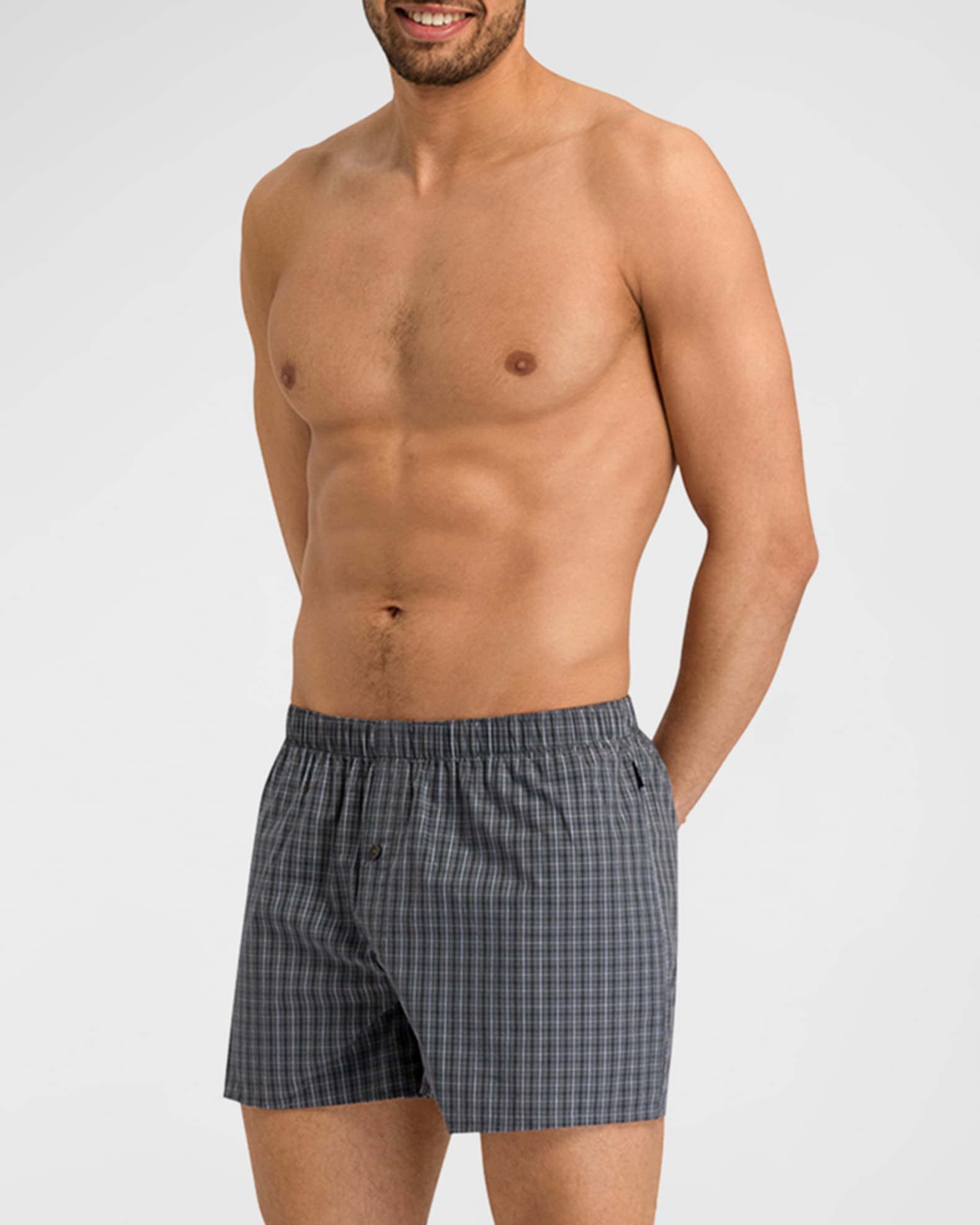 Hanro Men's Fancy Woven Cotton Boxers | Neiman Marcus