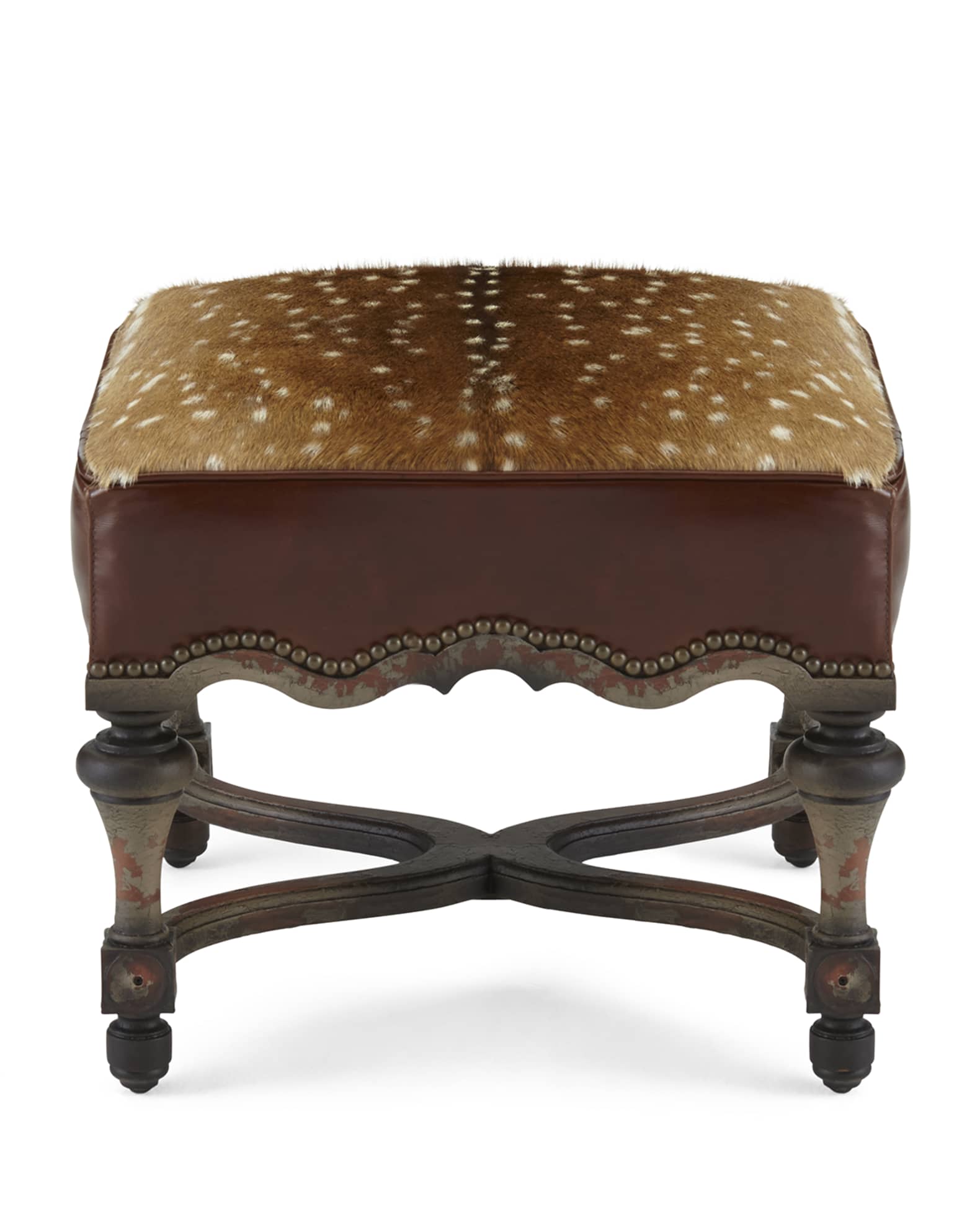 Old Hickory Tannery Neval Hairhide Ottoman | Neiman Marcus