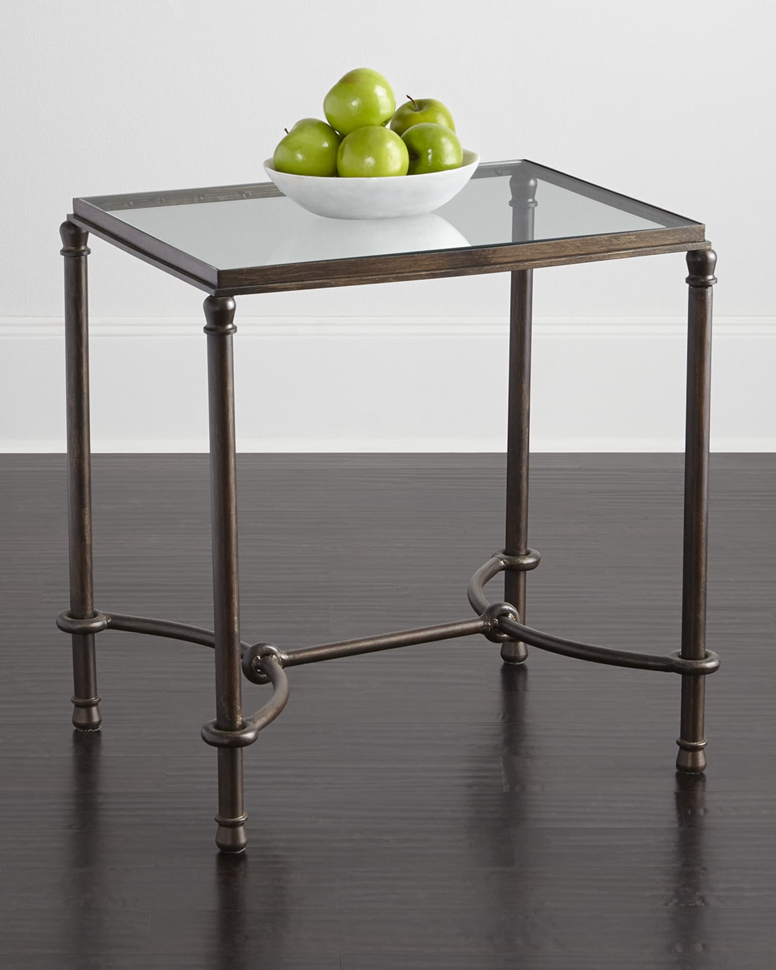 The Uttermost Co Hanigan Glass-Top End Table | Neiman Marcus