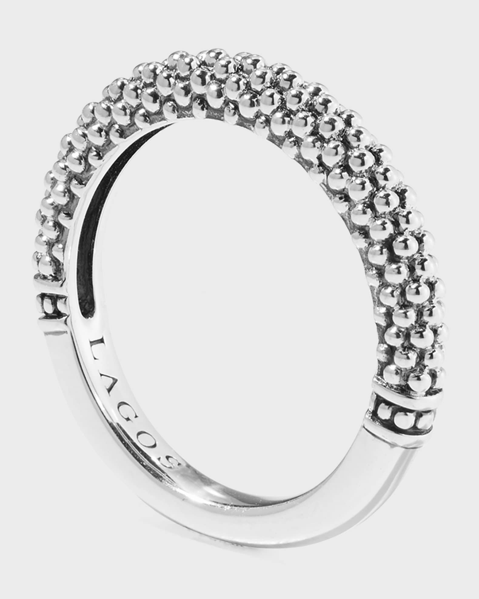 LAGOS Silver Caviar Stackable Ring | Neiman Marcus