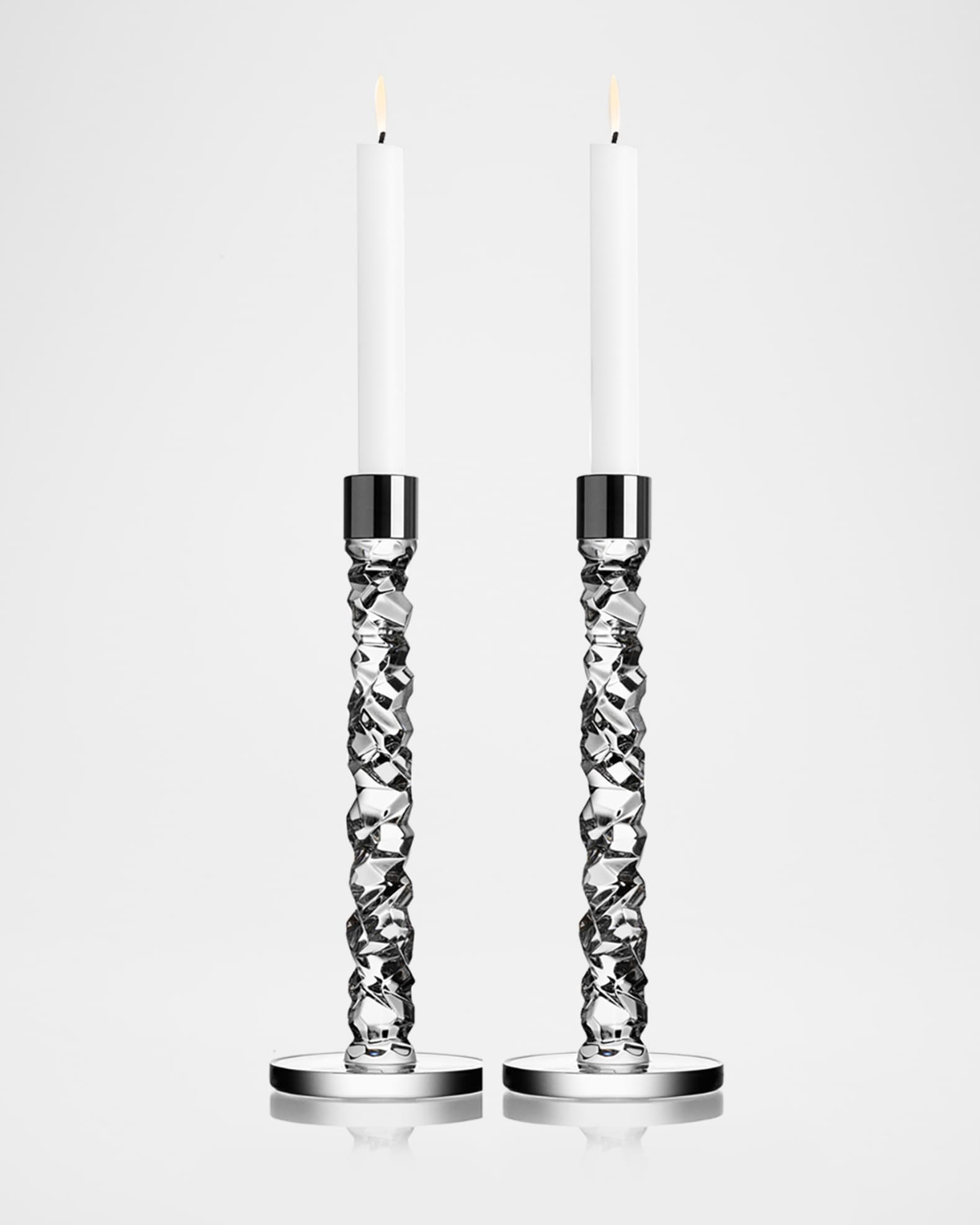 Orrefors Carat Large Candlesticks, Set of 2 | Neiman Marcus