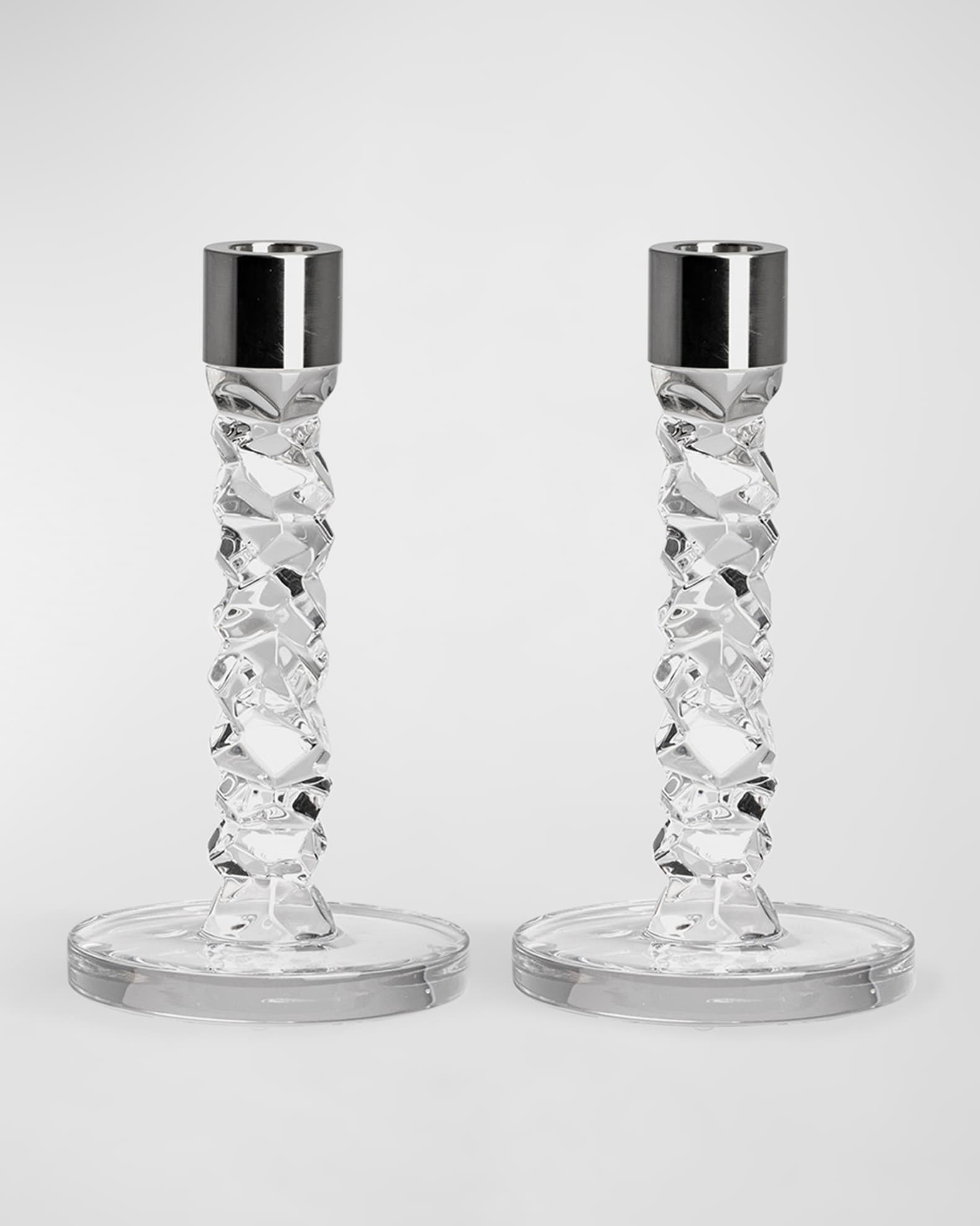 Orrefors Carat 7" Small Candlesticks, Set of 2 | Neiman Marcus