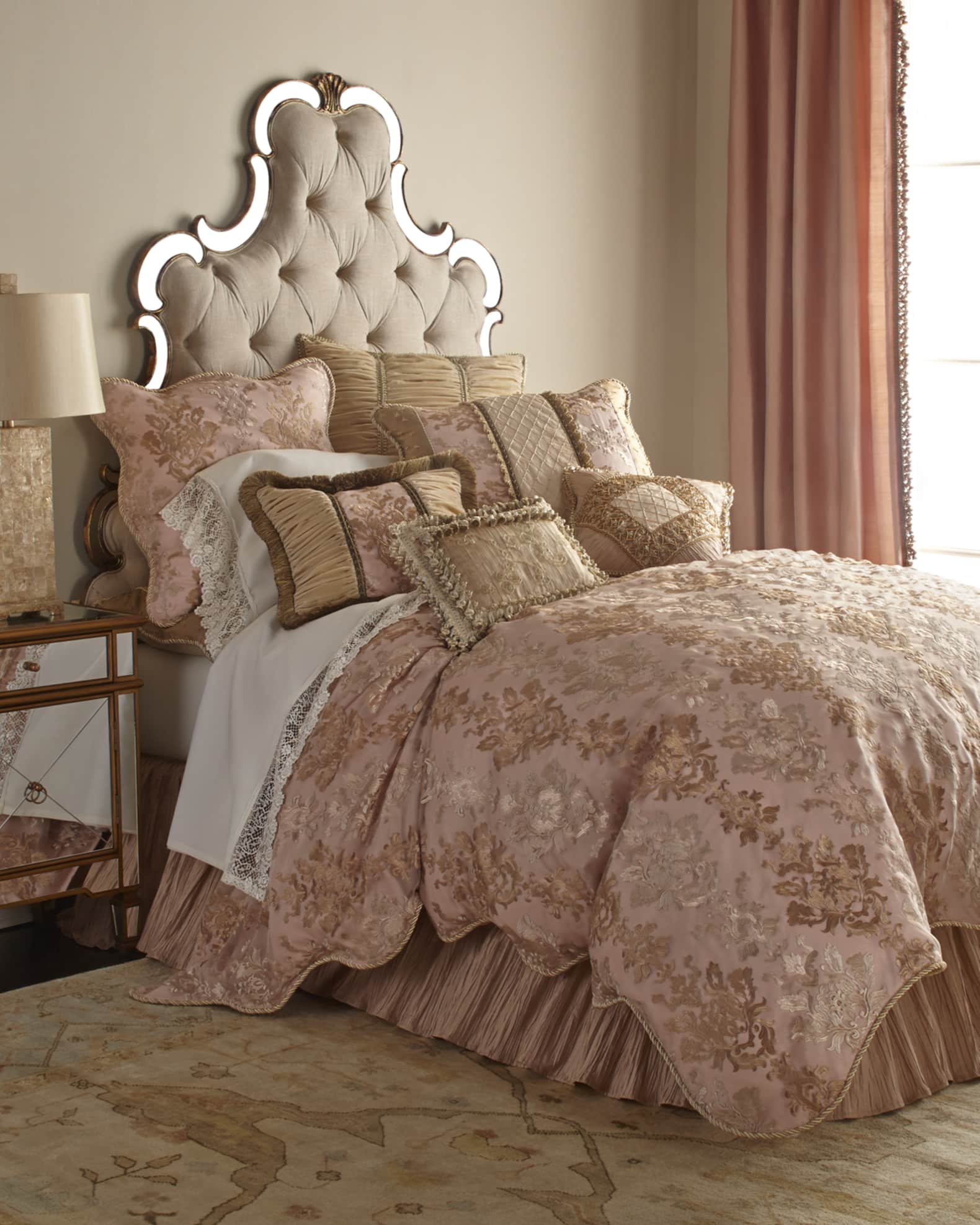 pink damask bedding