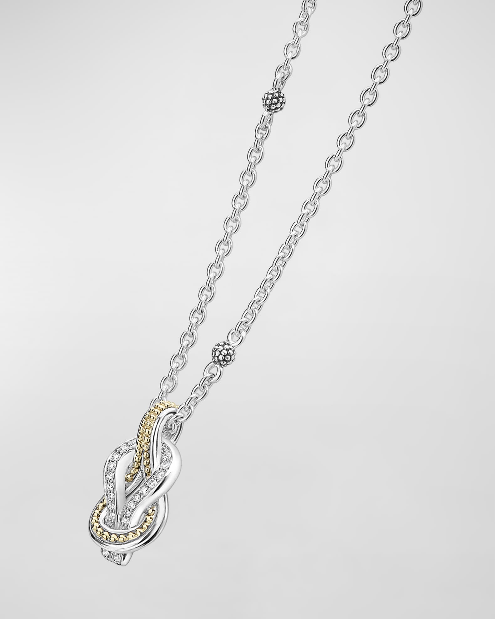 LAGOS Newport 18K Gold Diamond Rope Pendant Necklace | Neiman Marcus