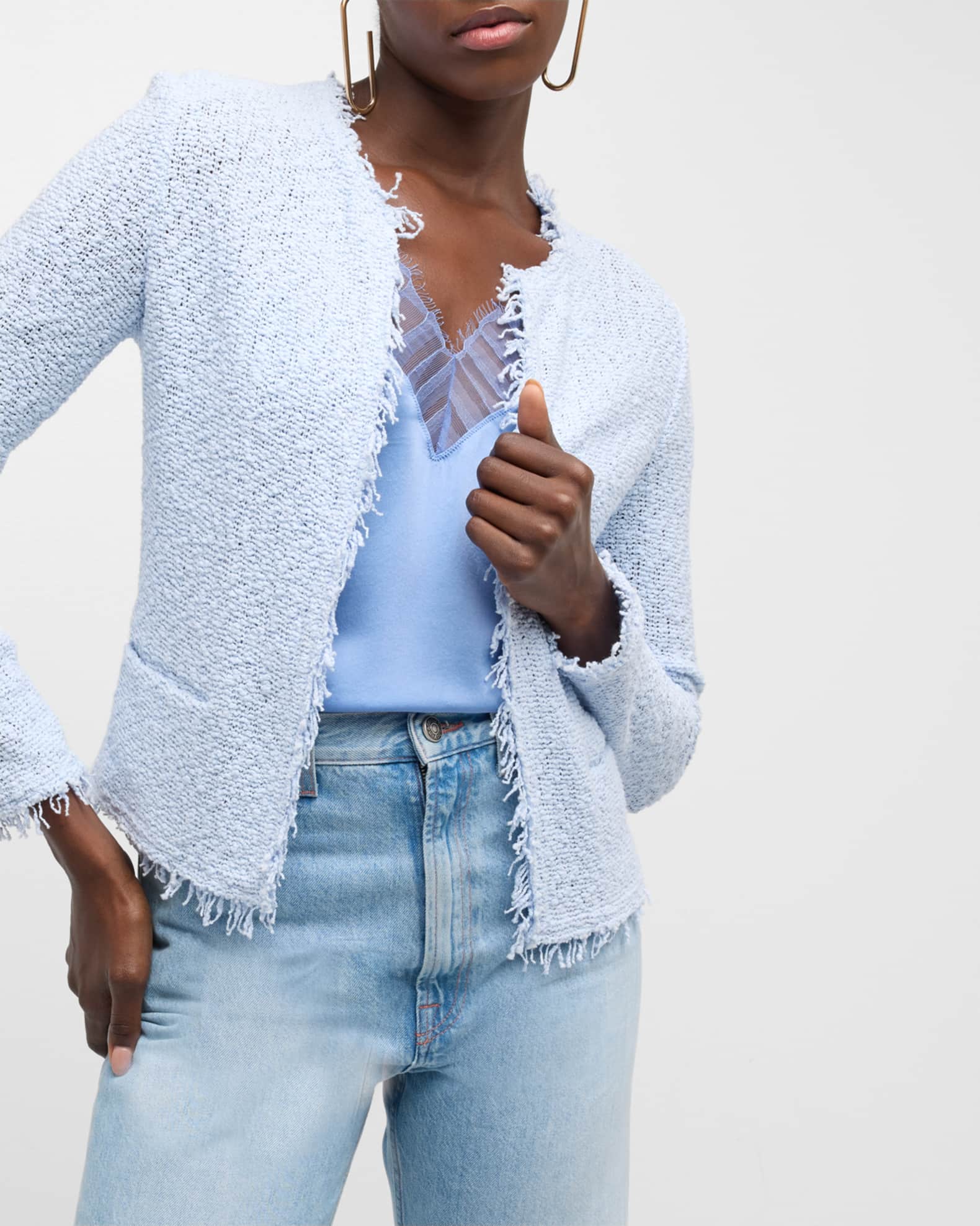 Iro Shavani Open-Front Boucle Jacket | Neiman Marcus