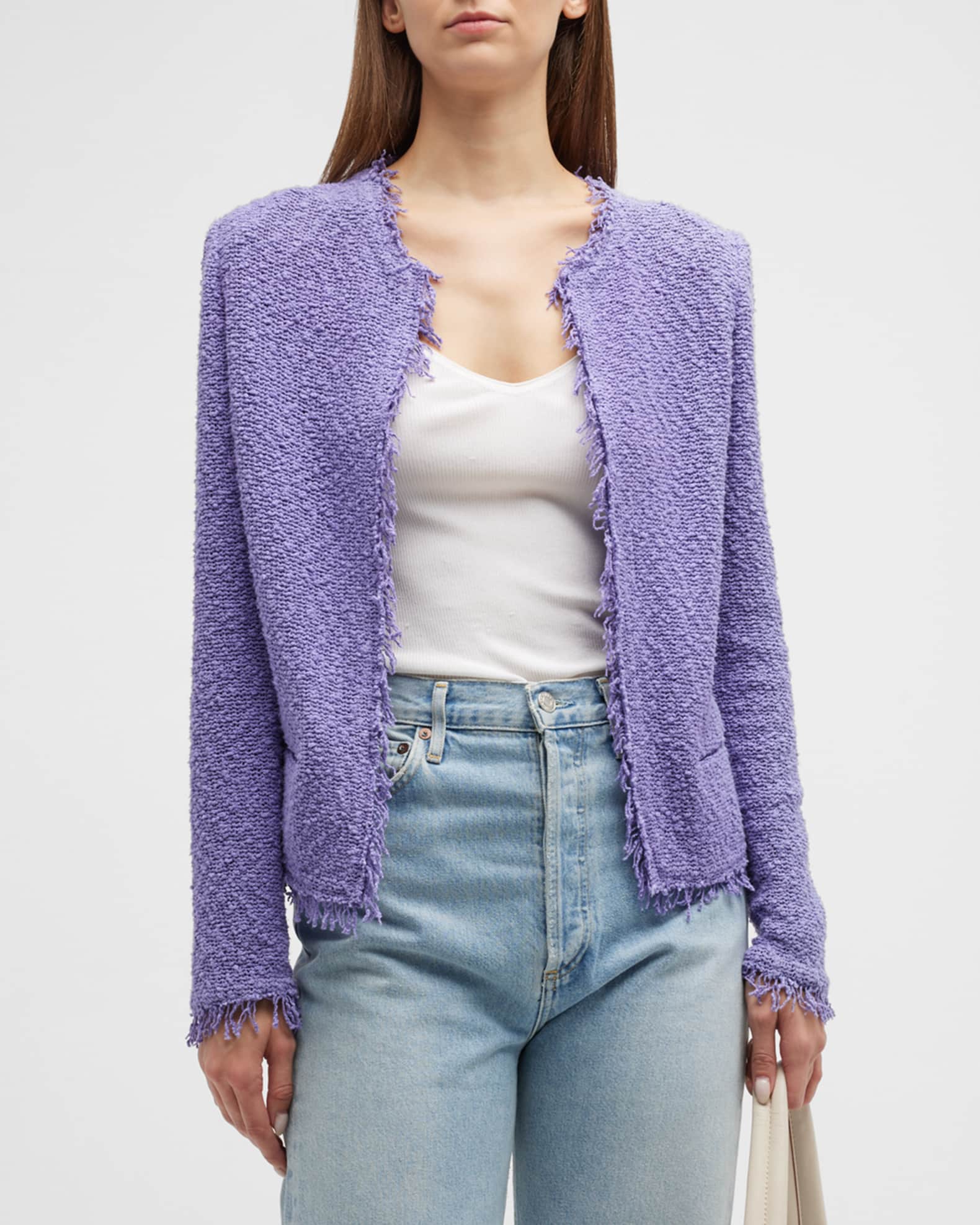 Iro Shavani Open-Front Boucle Jacket | Neiman Marcus