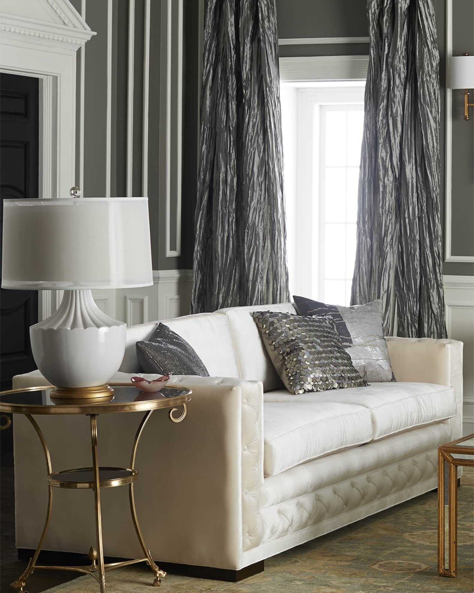 Haute House Bently White Tufted Sofa | Neiman Marcus