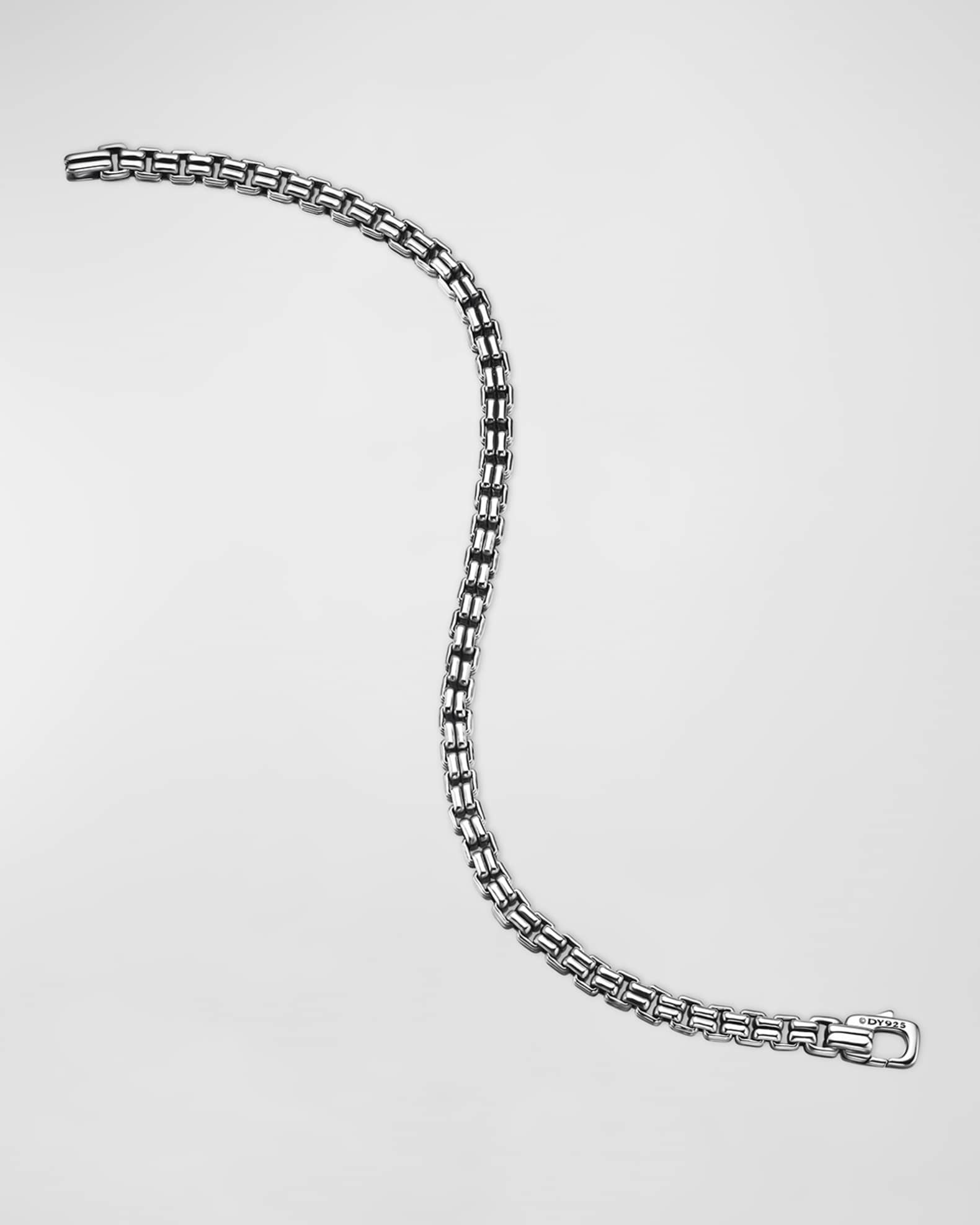 Men's Double Box Chain Bracelet in Silver | Neiman Marcus