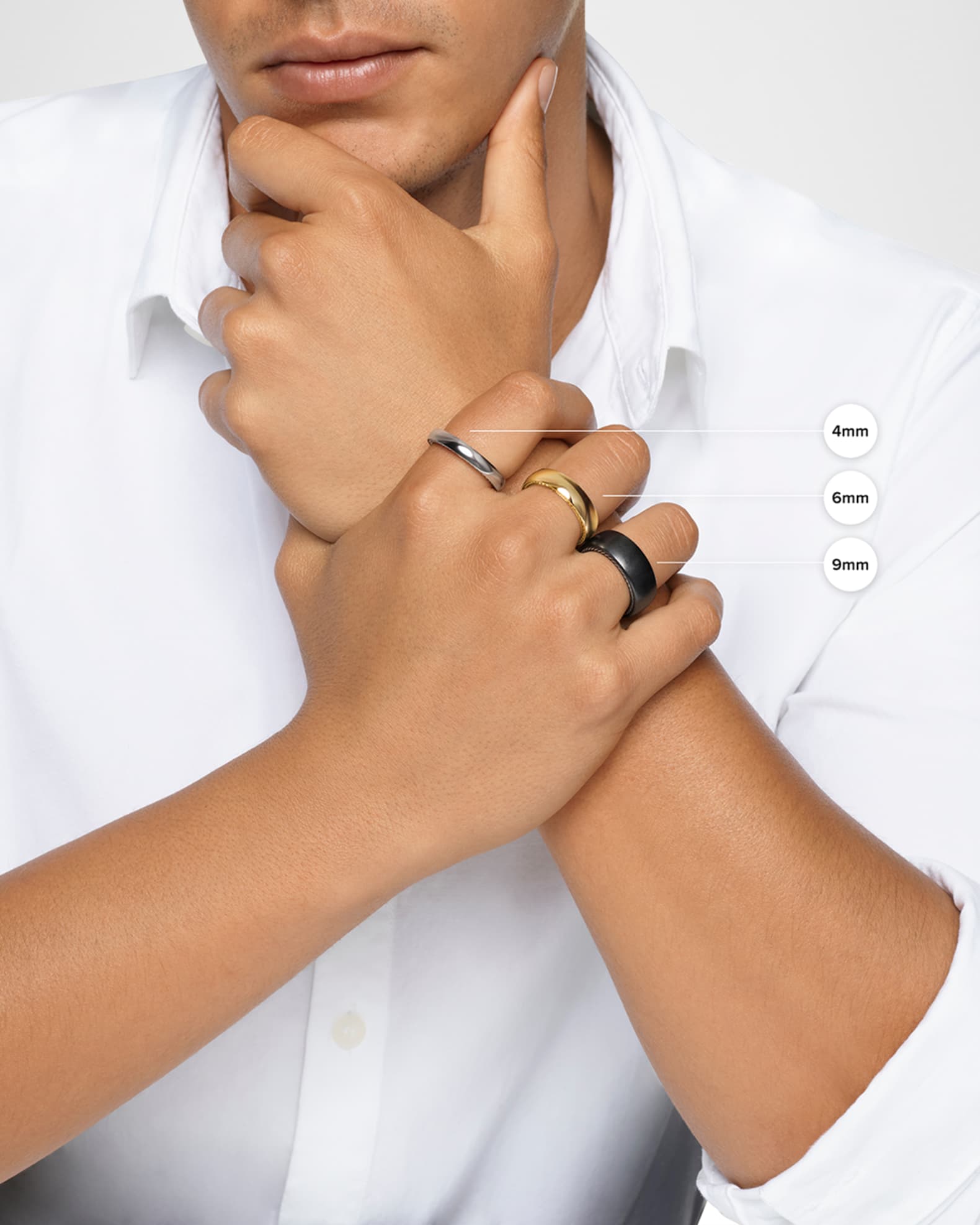 David Yurman Men's Streamline Band Ring in Titanium, 6mm, Size 10.5 ...