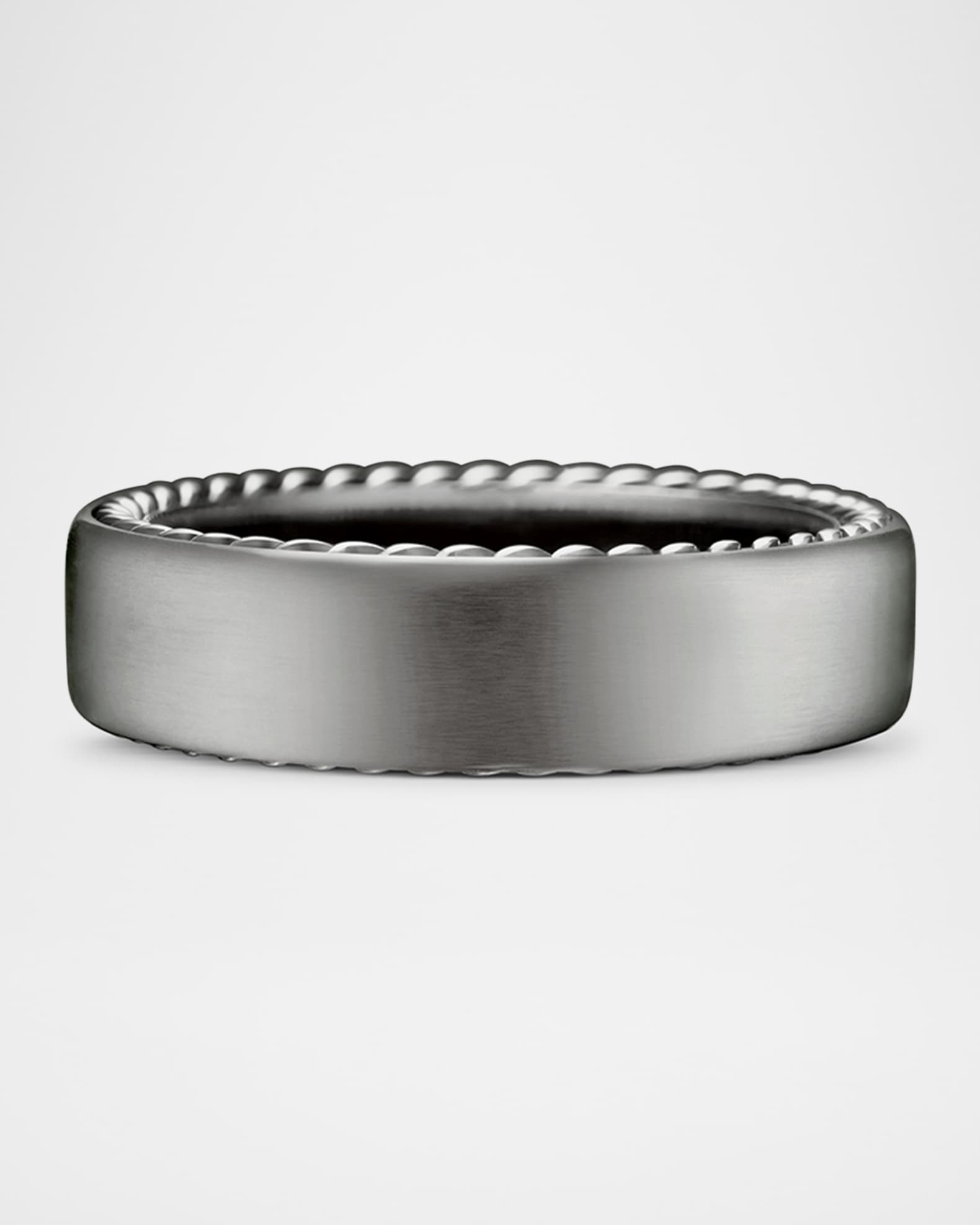 Men s Streamline Band Ring in Titanium 6mm Size 10.5