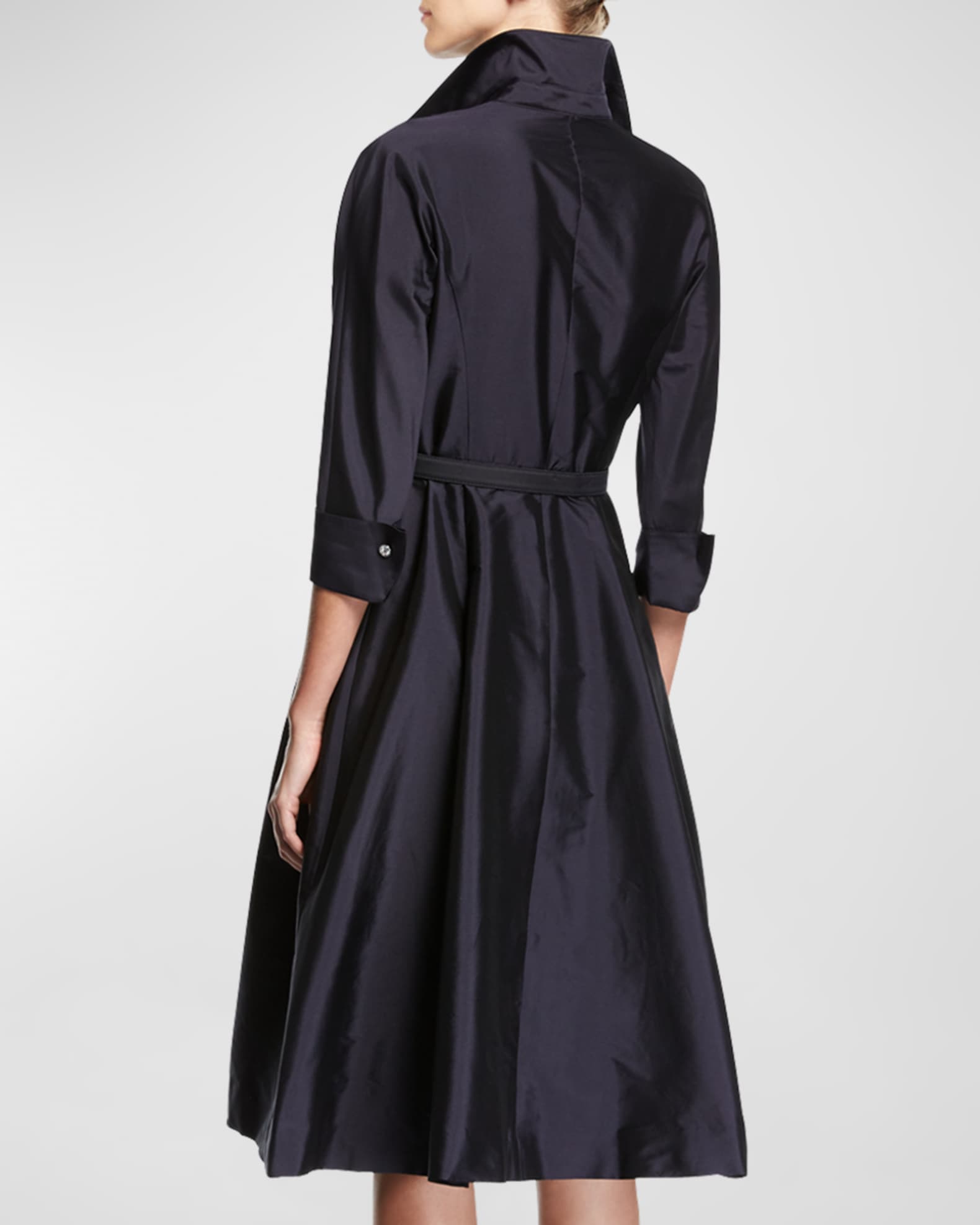 Rickie Freeman for Teri Jon 3/4-Sleeve Belted Midi Shirtdress | Neiman ...