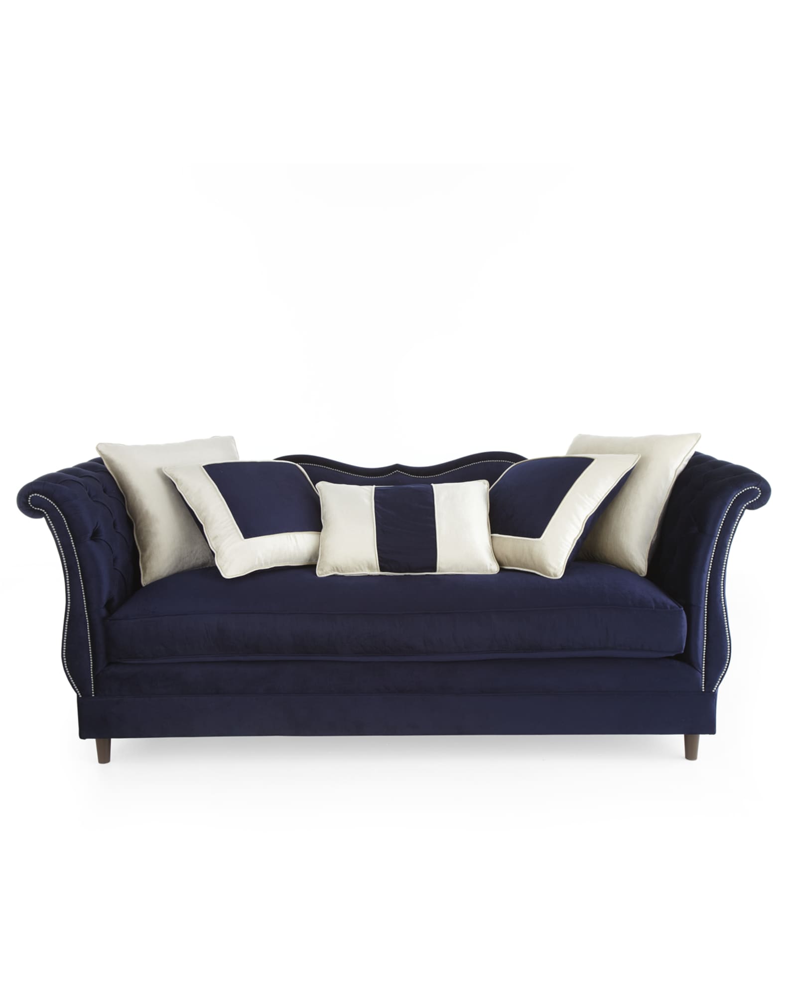 Navy blue velvet furniture store