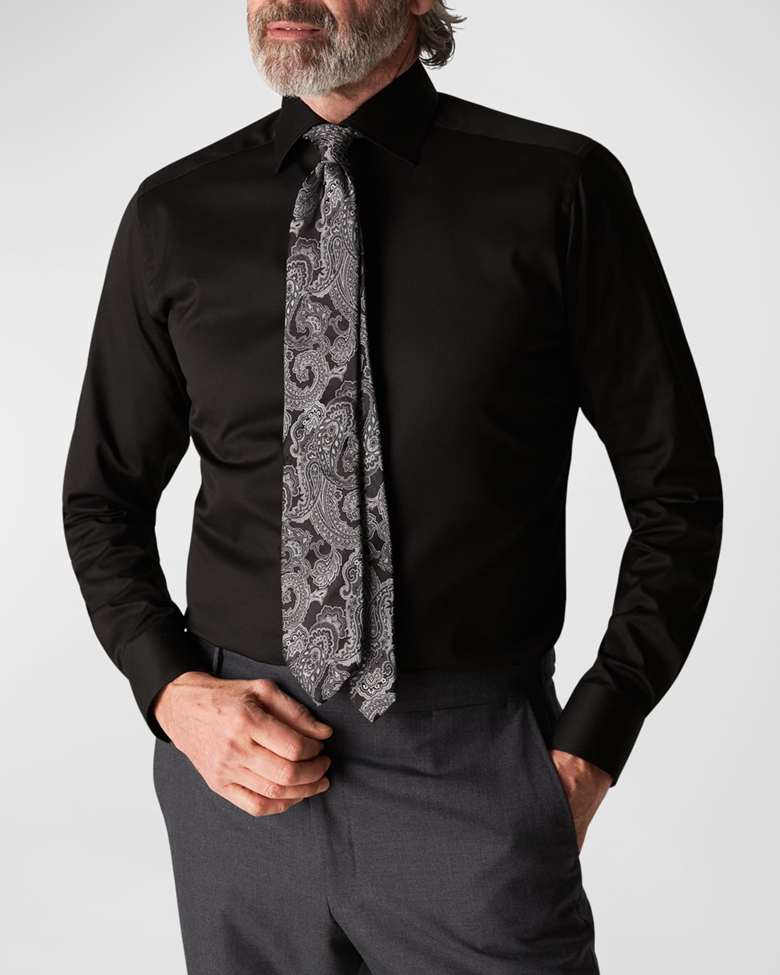 Eton Slim-Fit Twill Dress Shirt | Neiman Marcus