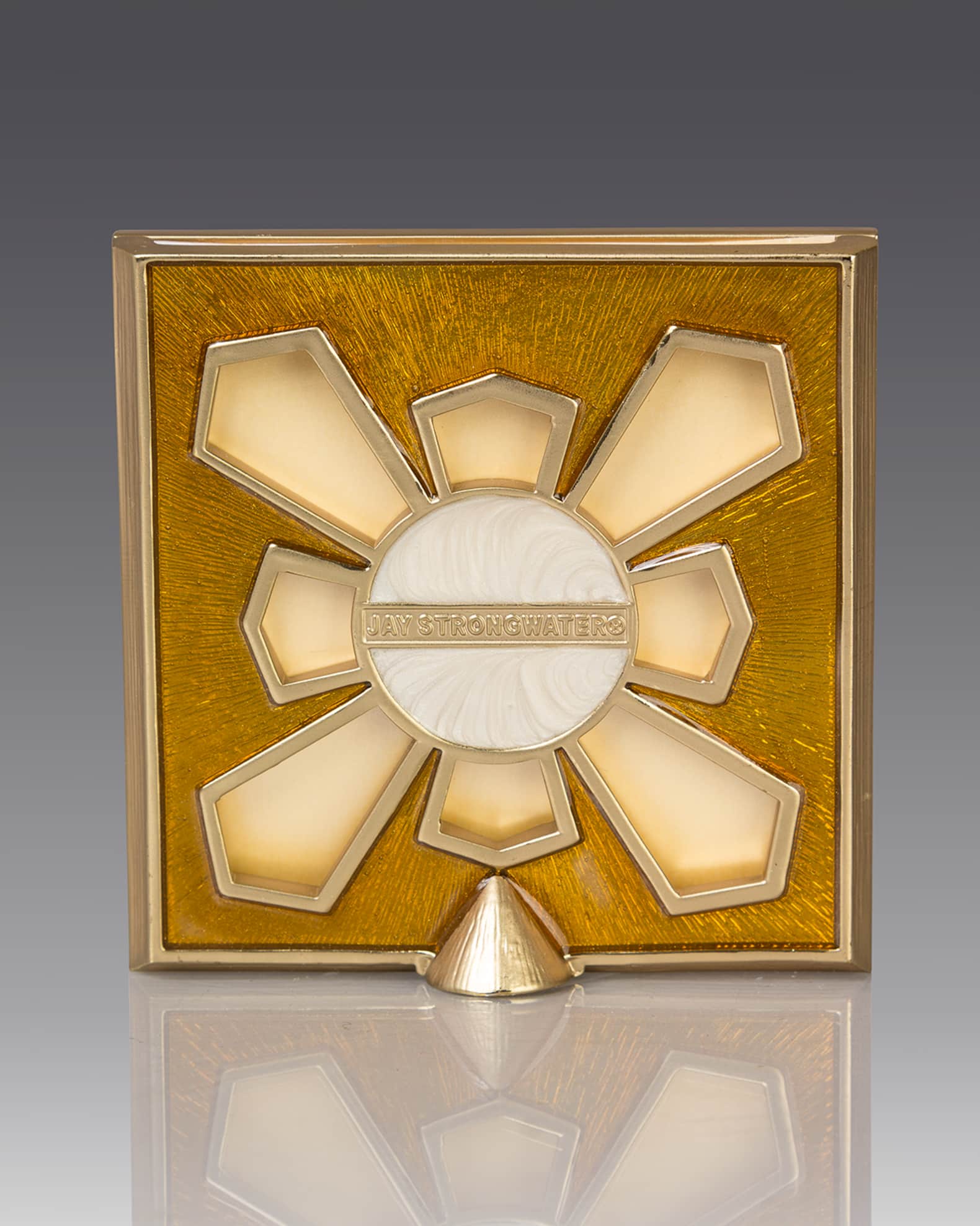 Jay Strongwater Leland Gold Pave Corner 2" Square Picture Frame ...