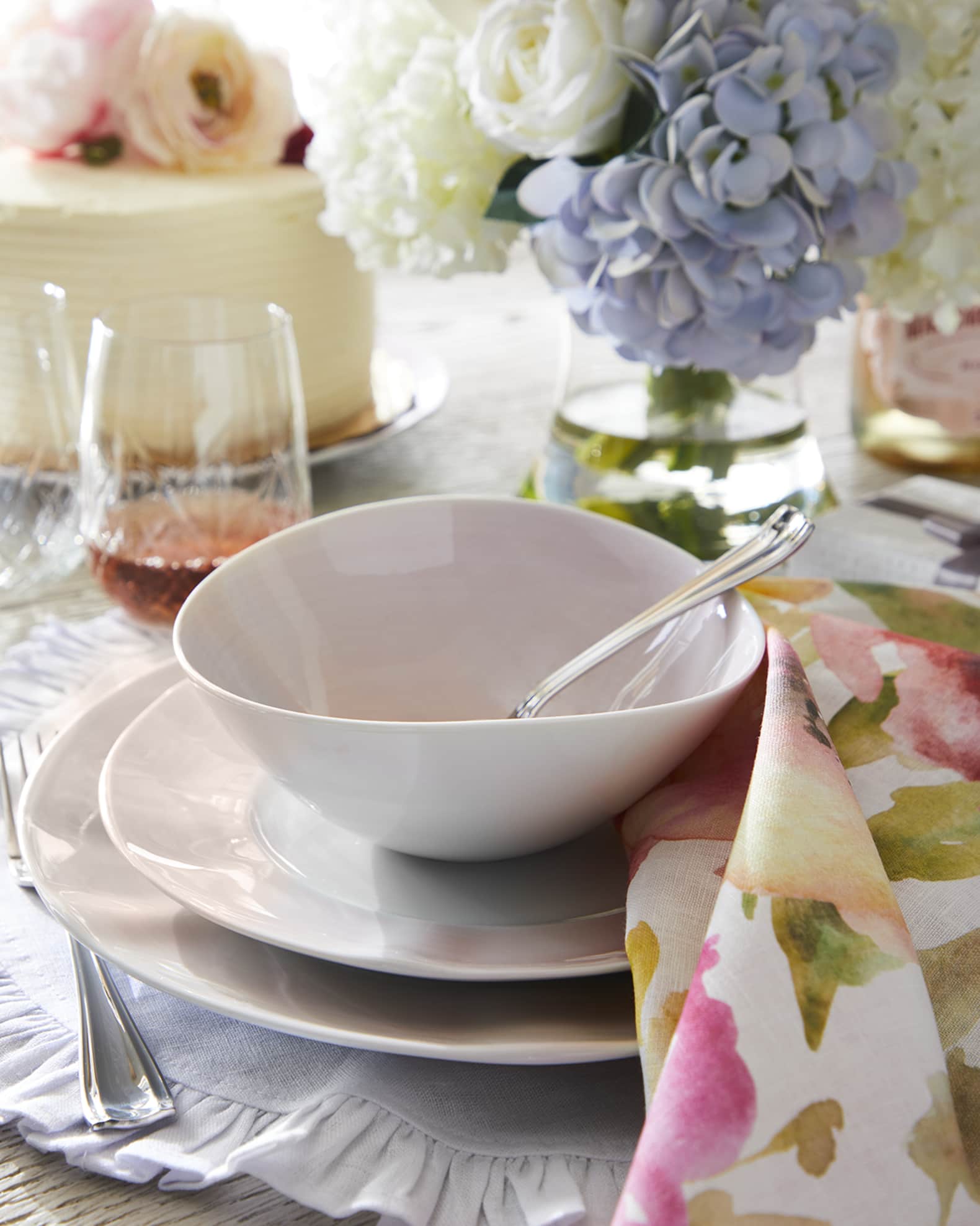 Neiman Marcus 12-Piece Pink Brushstroke Dinnerware Set | Neiman Marcus