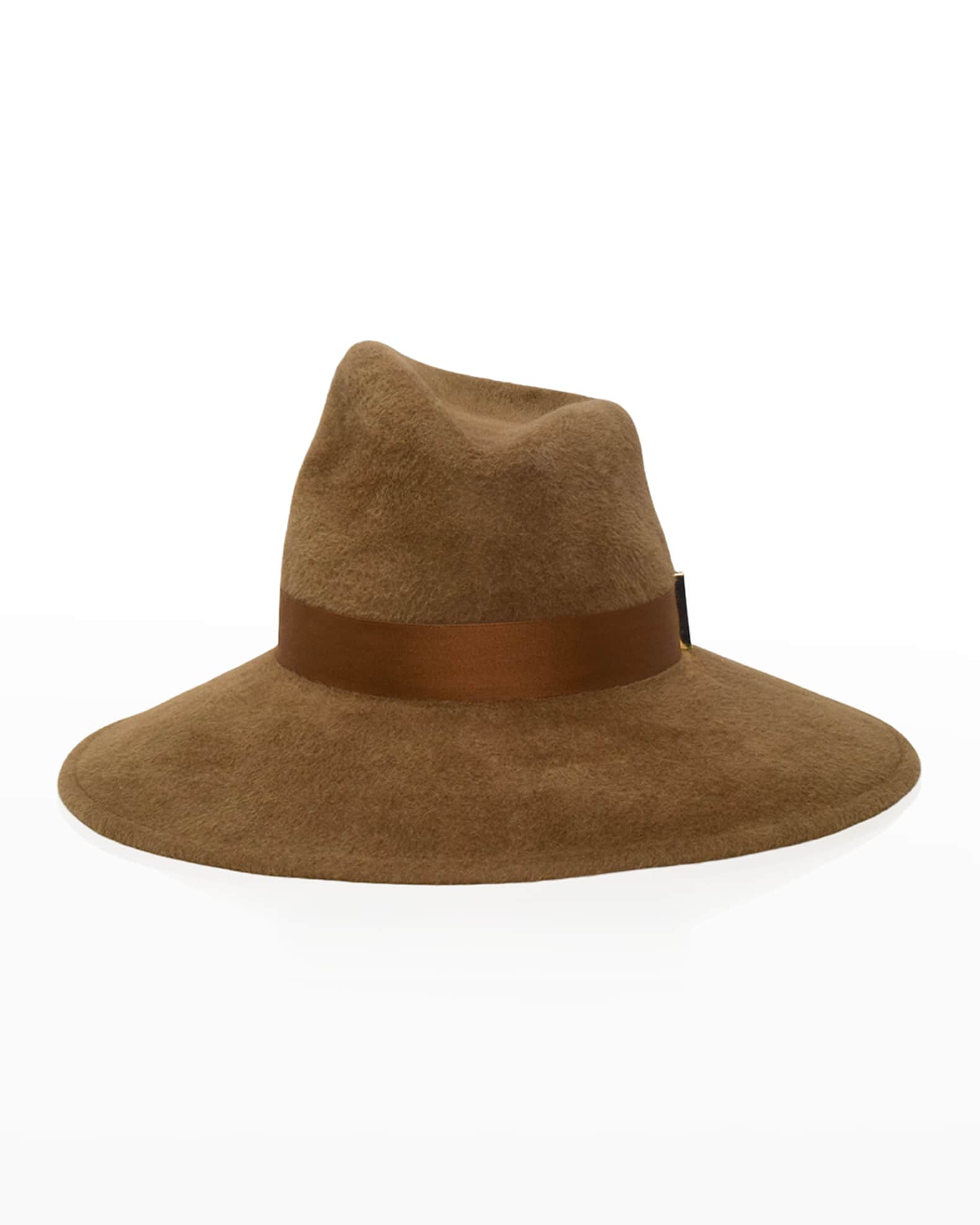 Gigi Burris Drake Rabbit Felt Wide-Brim Fedora Hat | Neiman Marcus