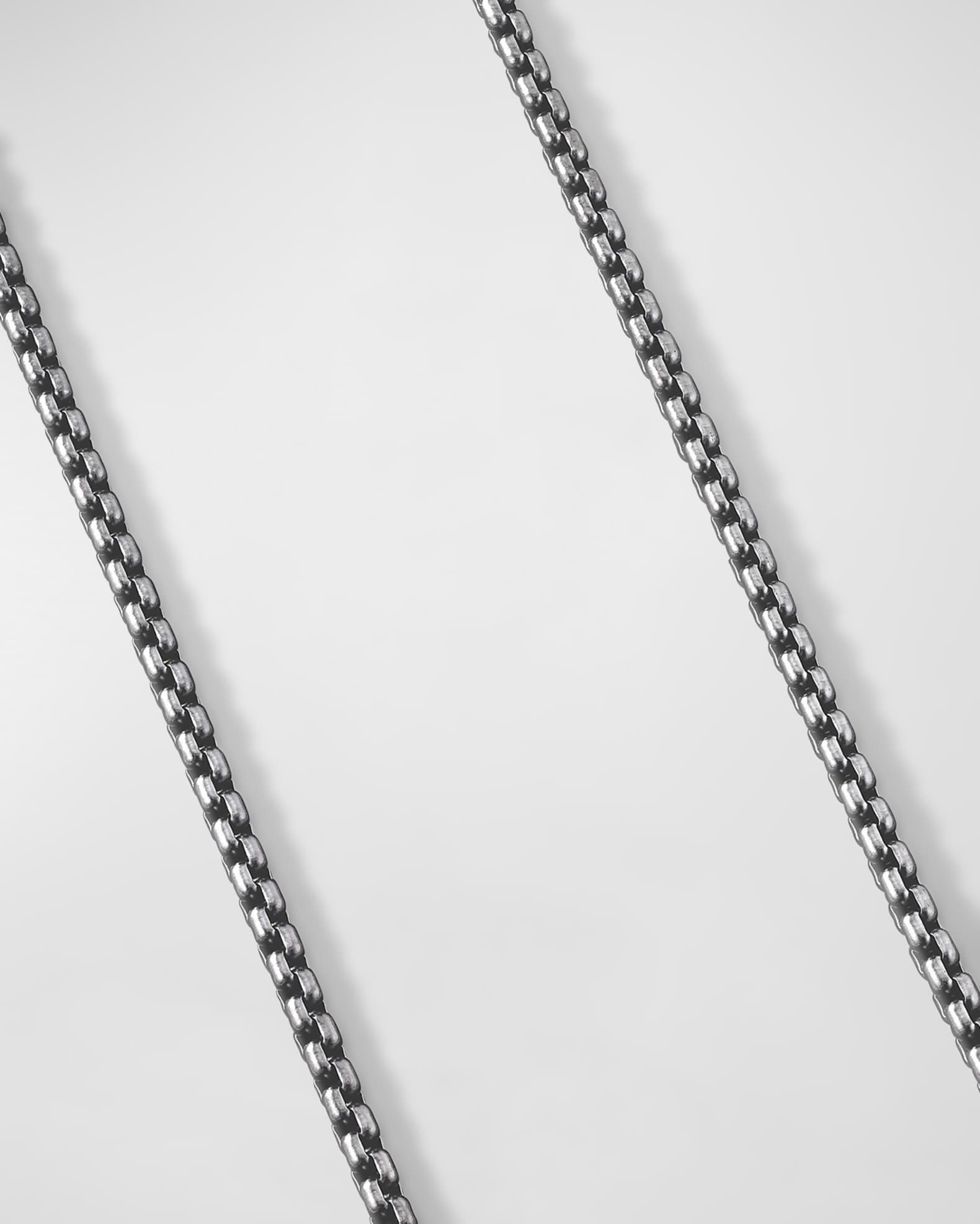 David Yurman Men's Box Chain Necklace in Darkened Stainless Steel, 4mm ...