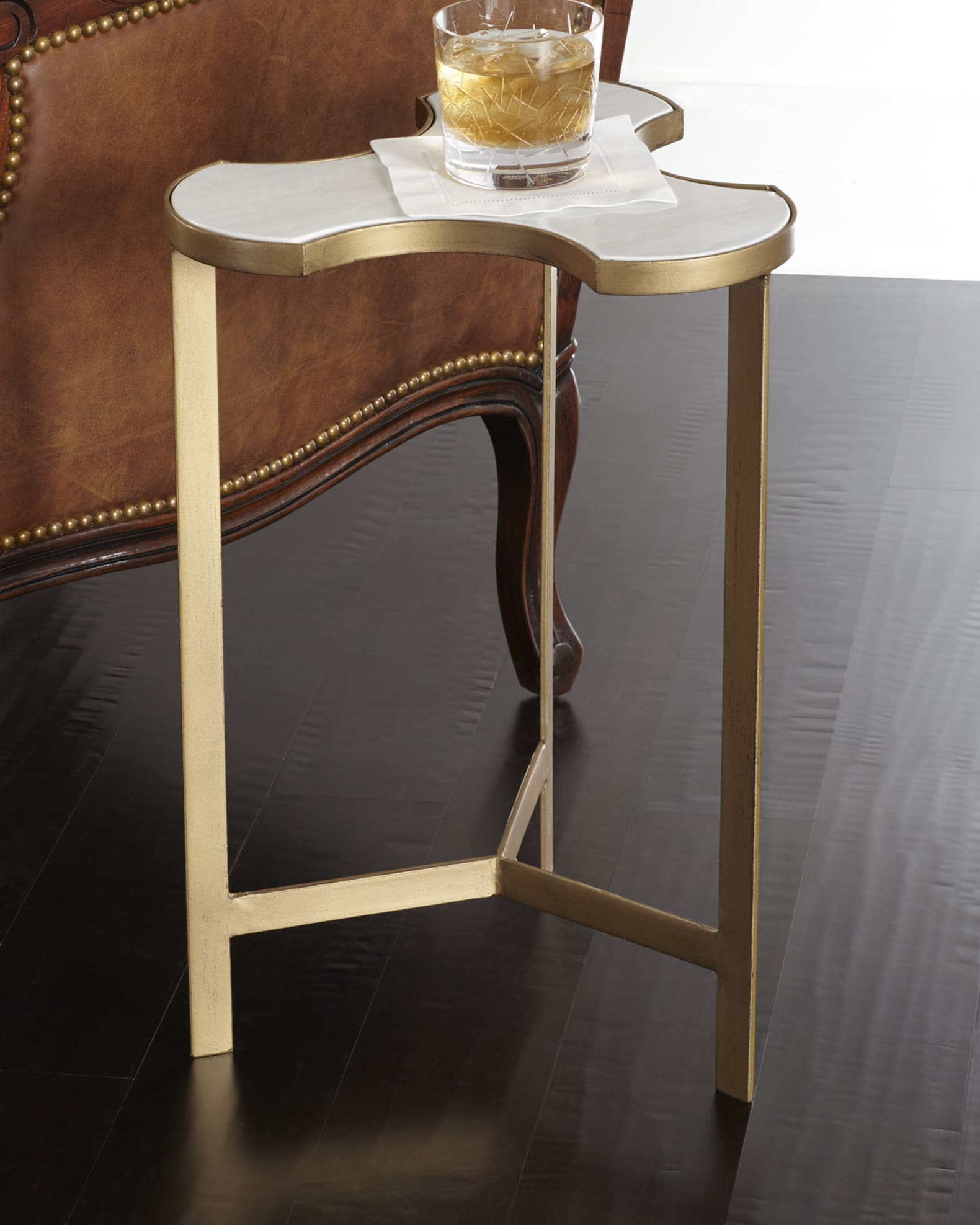 Global Views Jafar Interlocking Marble End Table | Neiman Marcus