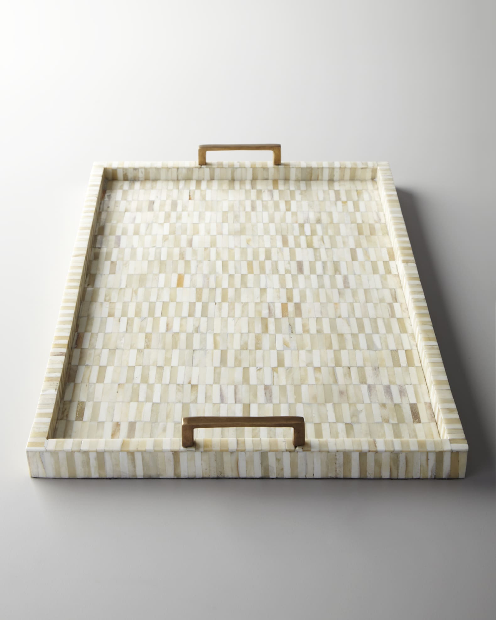 Regina Andrew Bone Tray with Brass Handles | Neiman Marcus