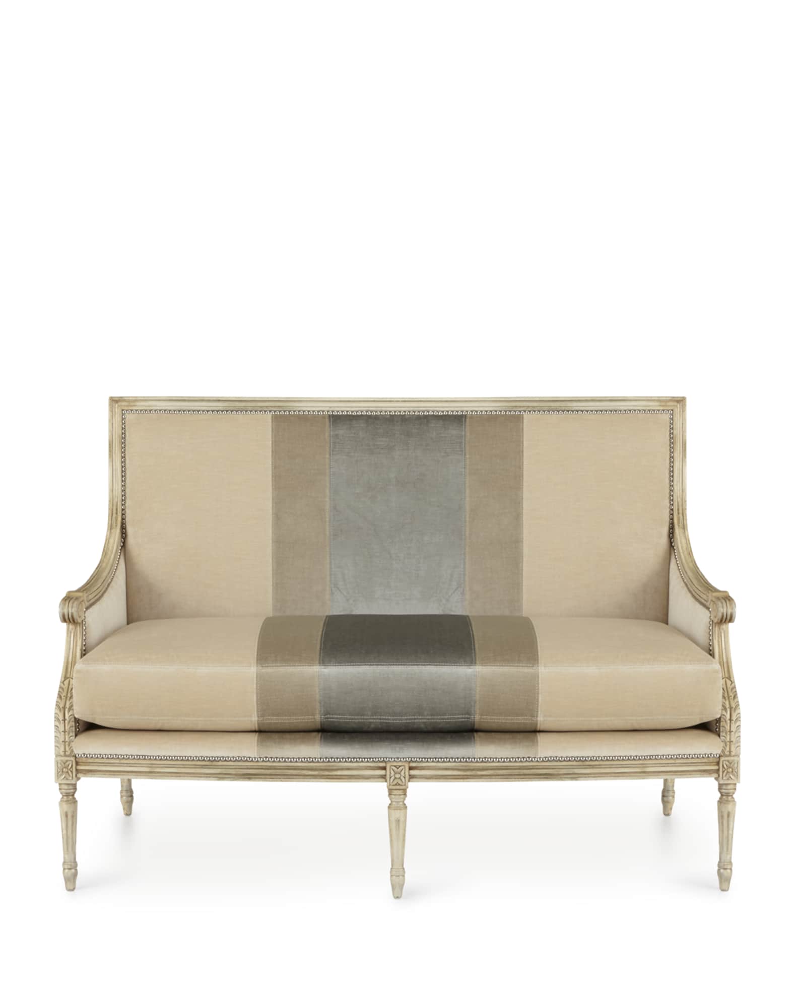 Massoud Lilah Buff Colorblock Settee | Neiman Marcus