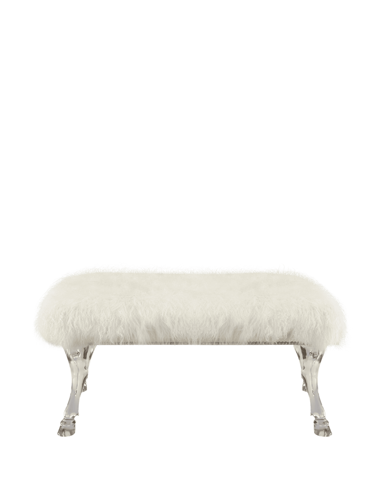 Massoud Centaur White Sheepskin Bench | Neiman Marcus