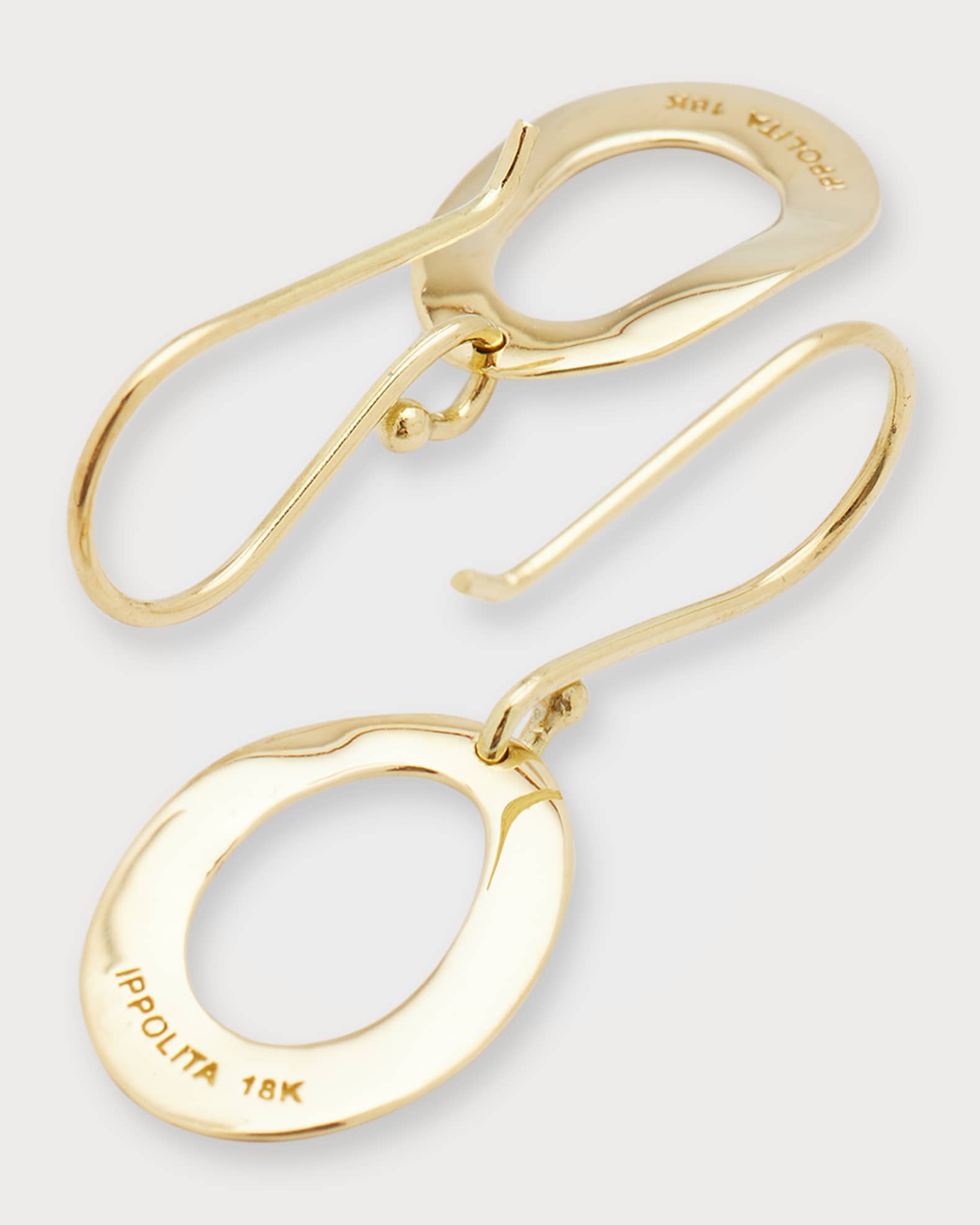 Ippolita Mini Wavy Oval Earrings in 18K Gold | Neiman Marcus