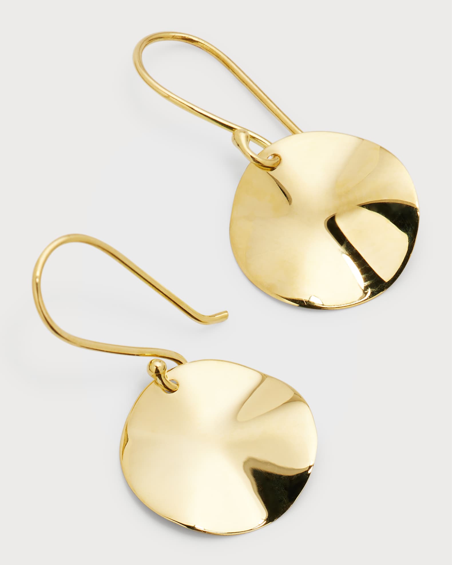 Ippolita Mini Wavy Disc Earrings in 18K Gold | Neiman Marcus