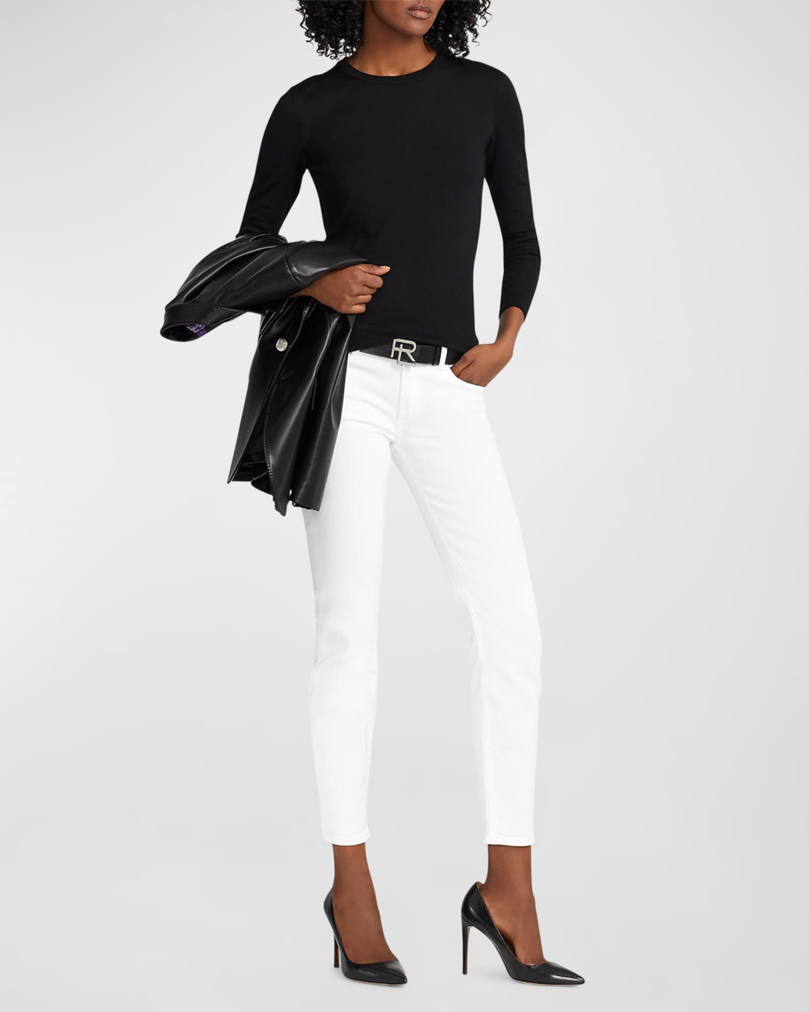 Ralph Lauren Collection Long-Sleeve Cashmere Crewneck Sweater | Neiman ...